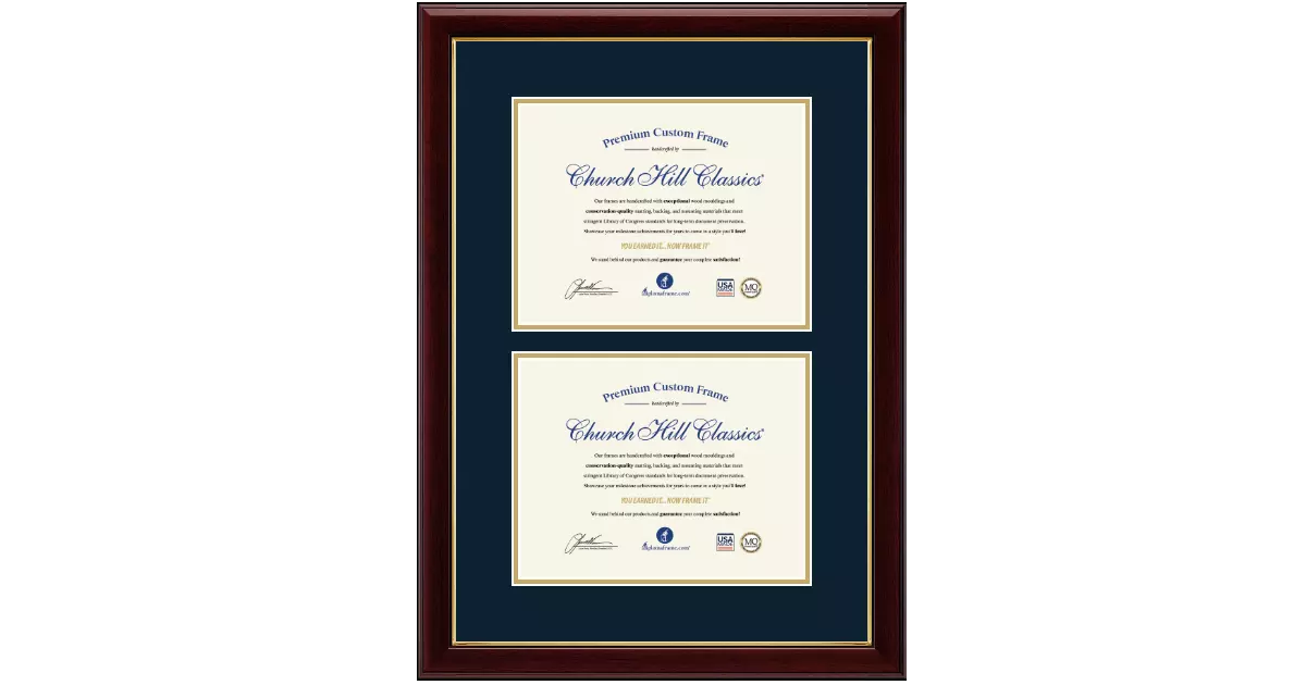 Certificate Frames and Picture Frames | Double Document Frame | Church ...