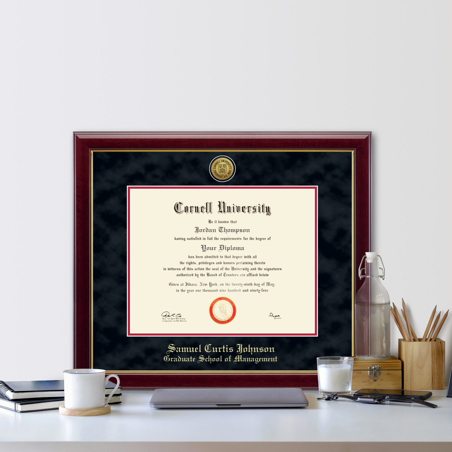 Cornell University Gold Engraved Medallion Diploma Frame in Gallery ...