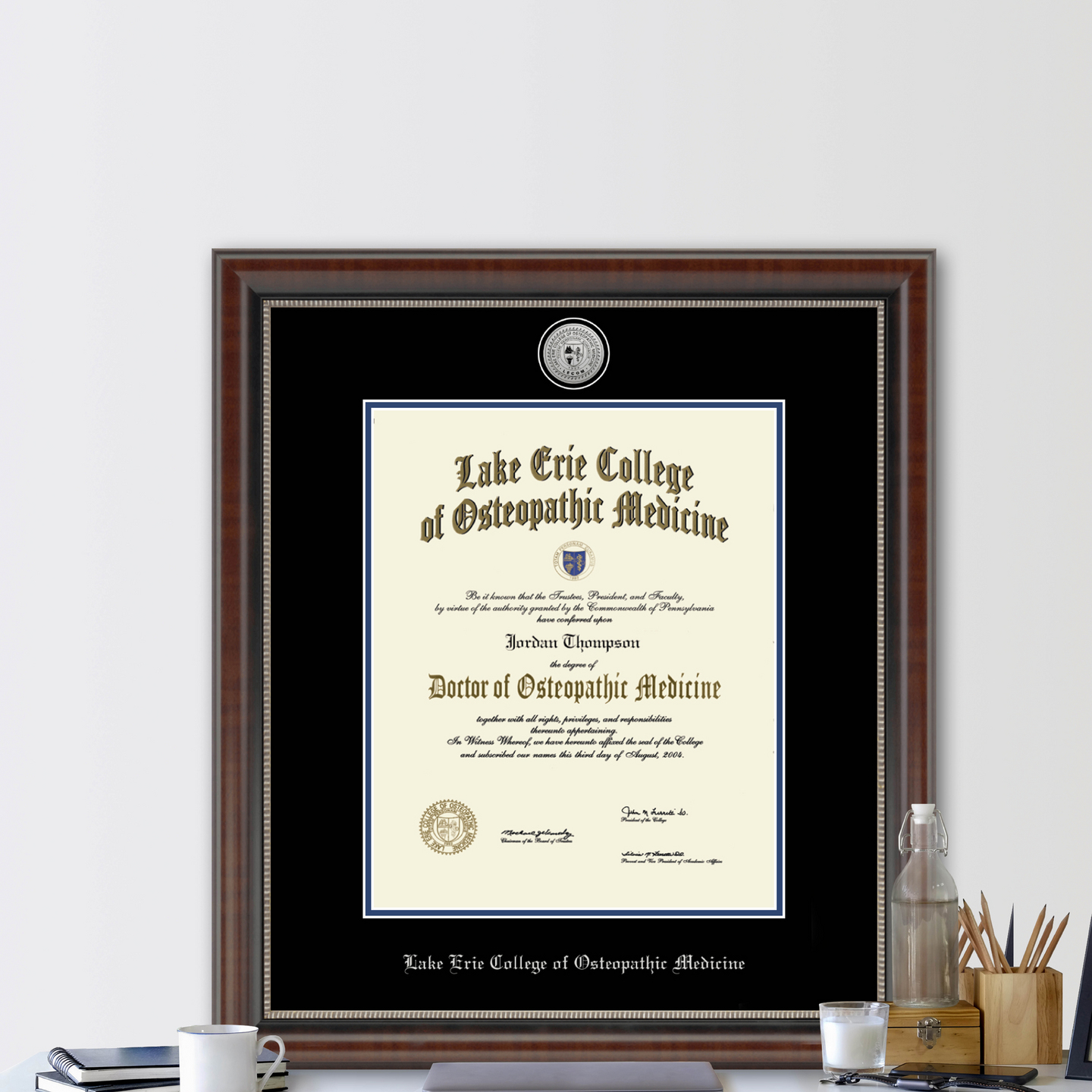 Lake Erie College of Osteopathic Medicine Silver Engraved Medallion ...