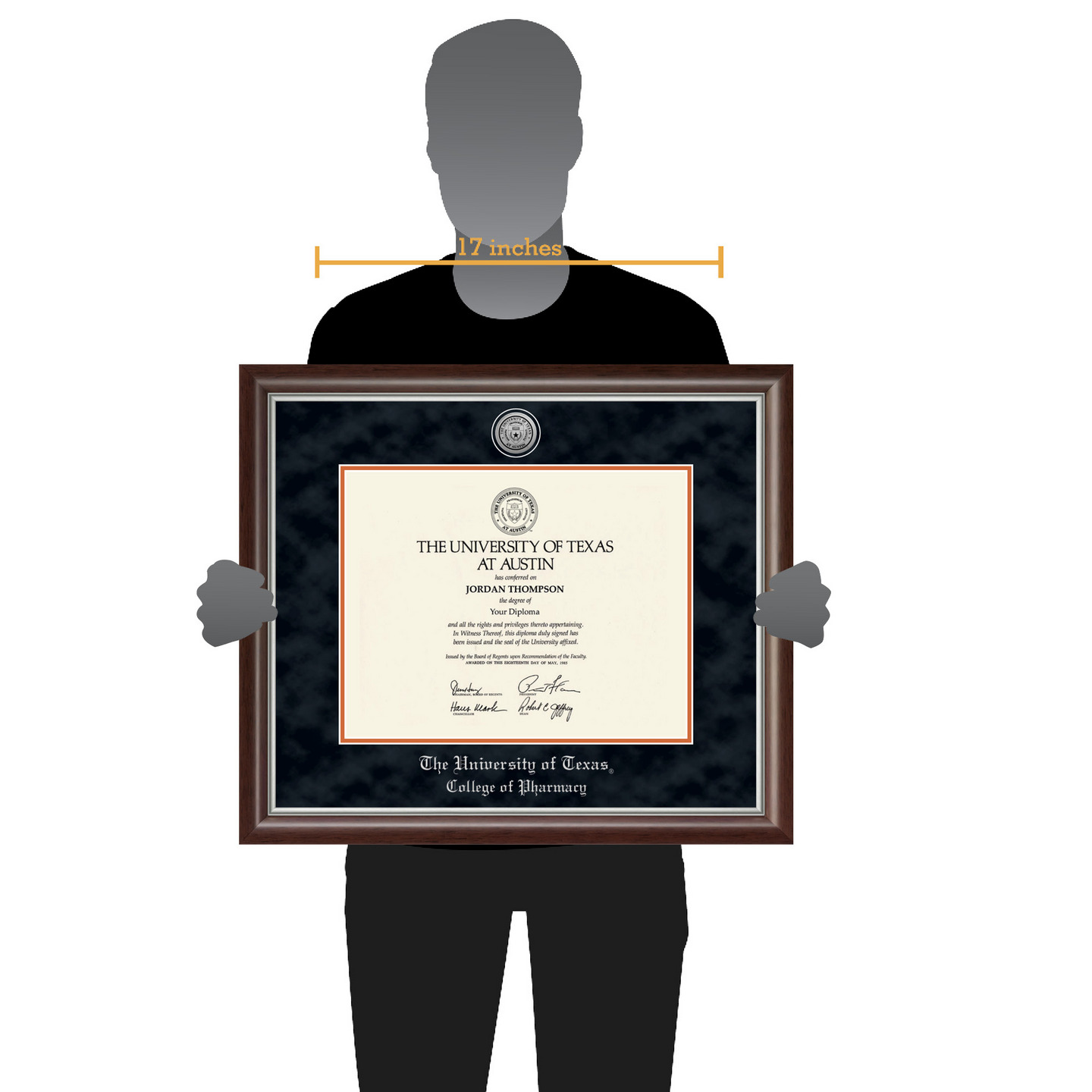 The University of Texas at Austin Silver Engraved Medallion Diploma ...