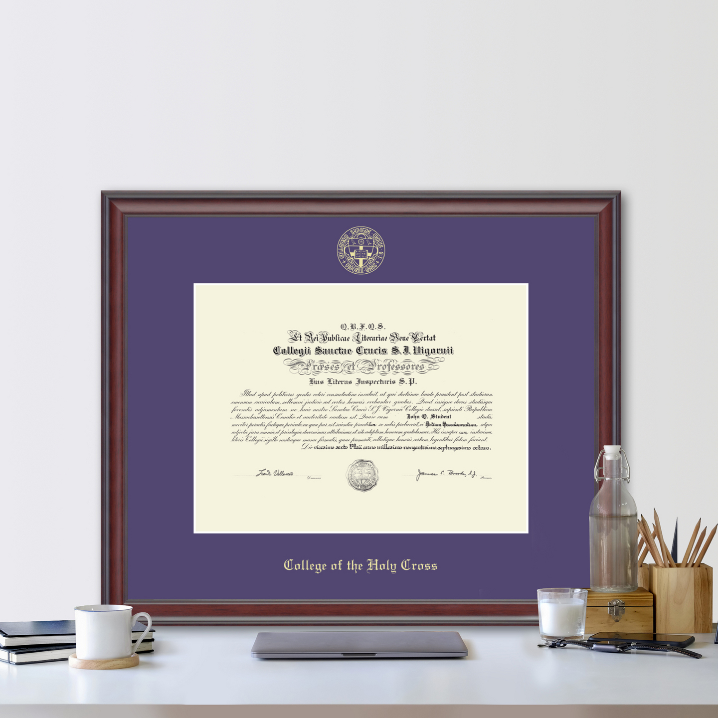College of the Holy Cross Gold Embossed Diploma Frame in Studio - Item ...