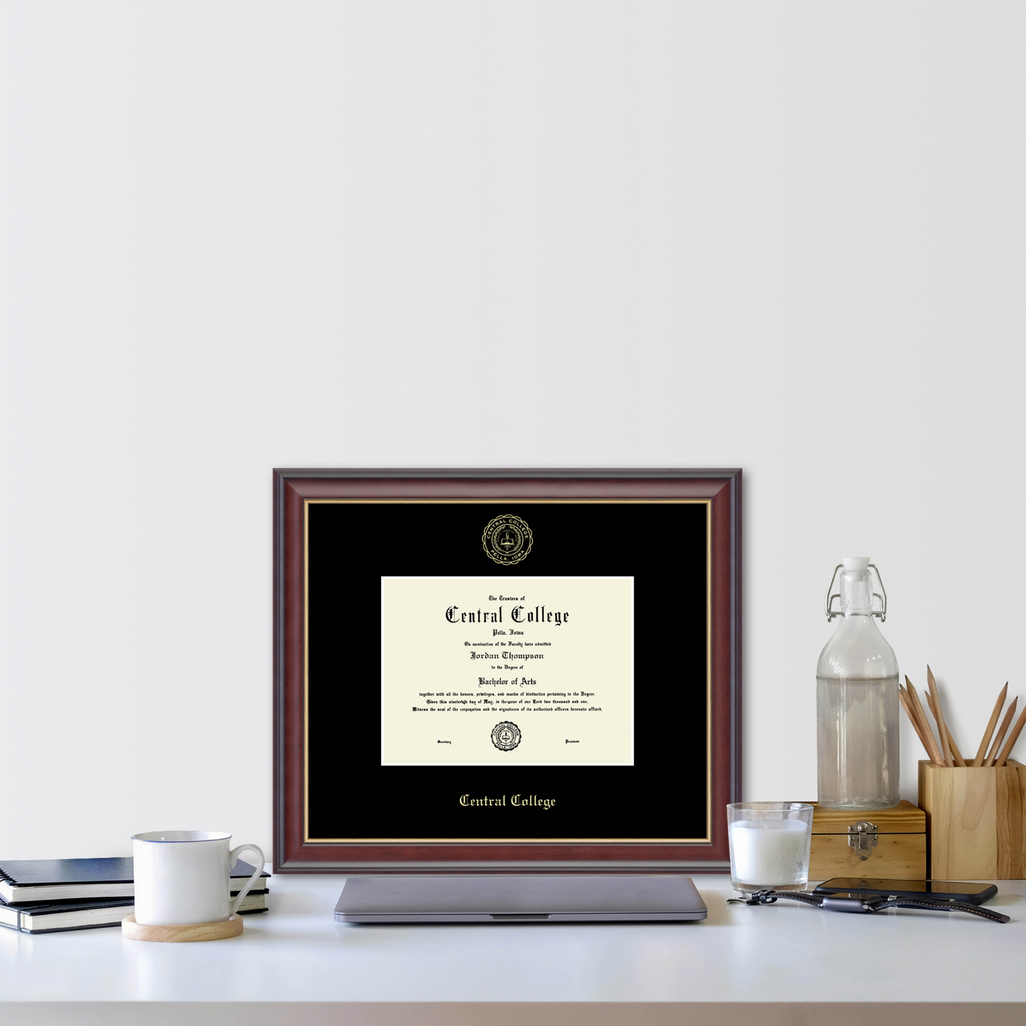 Central College Gold Embossed Diploma Frame in Studio Gold - Item #204529