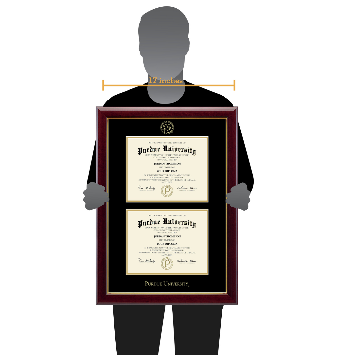 Purdue University Double Diploma Embossed Frame in Gallery - Item ...