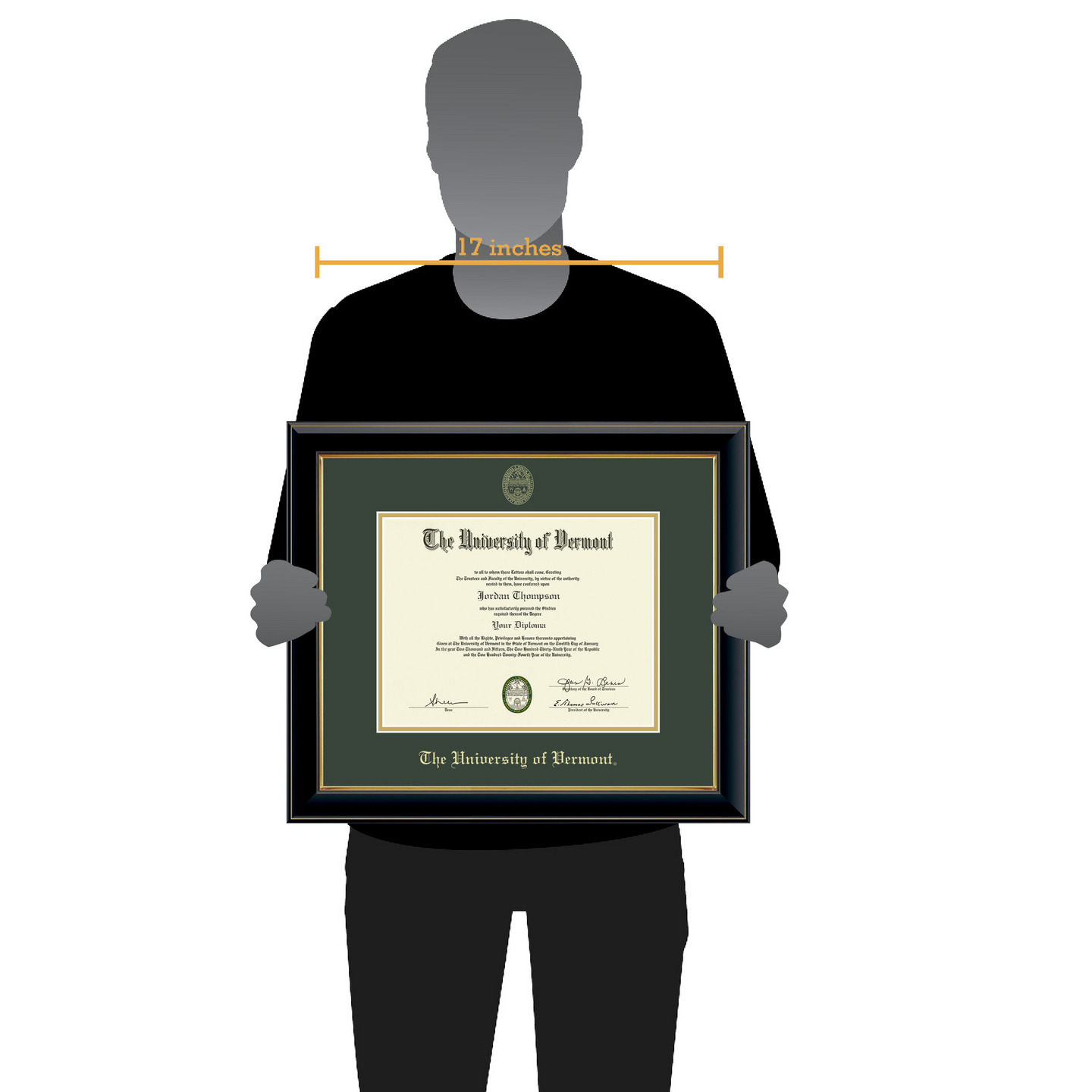 The University of Vermont Gold Embossed Diploma Frame in Onyx Gold ...