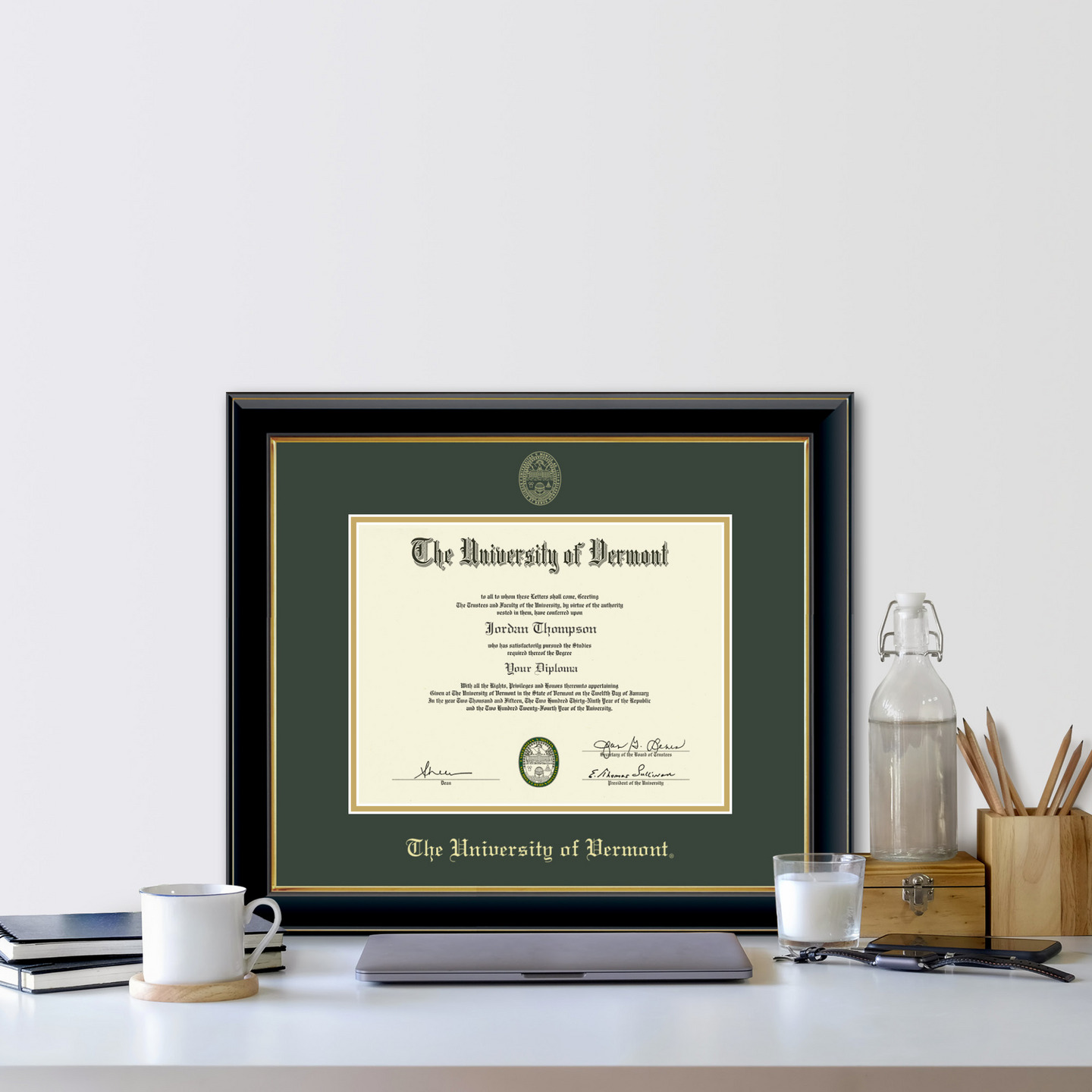 The University of Vermont Gold Embossed Diploma Frame in Onyx Gold ...