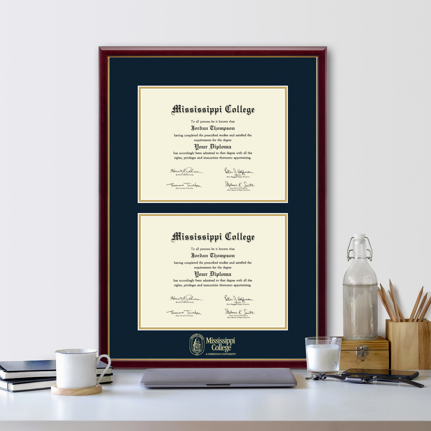 Mississippi College Double Diploma Frame in Galleria - Item #215161