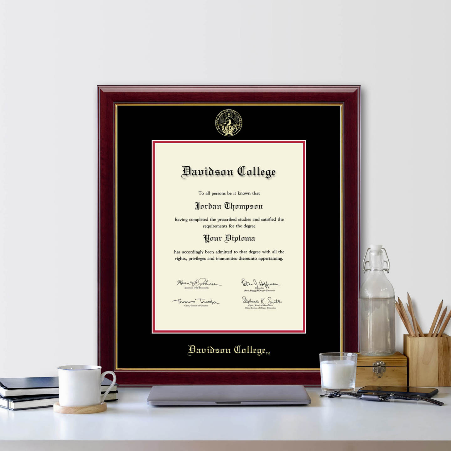 Davidson College Gold Embossed Diploma Frame in Gallery - Item #220481