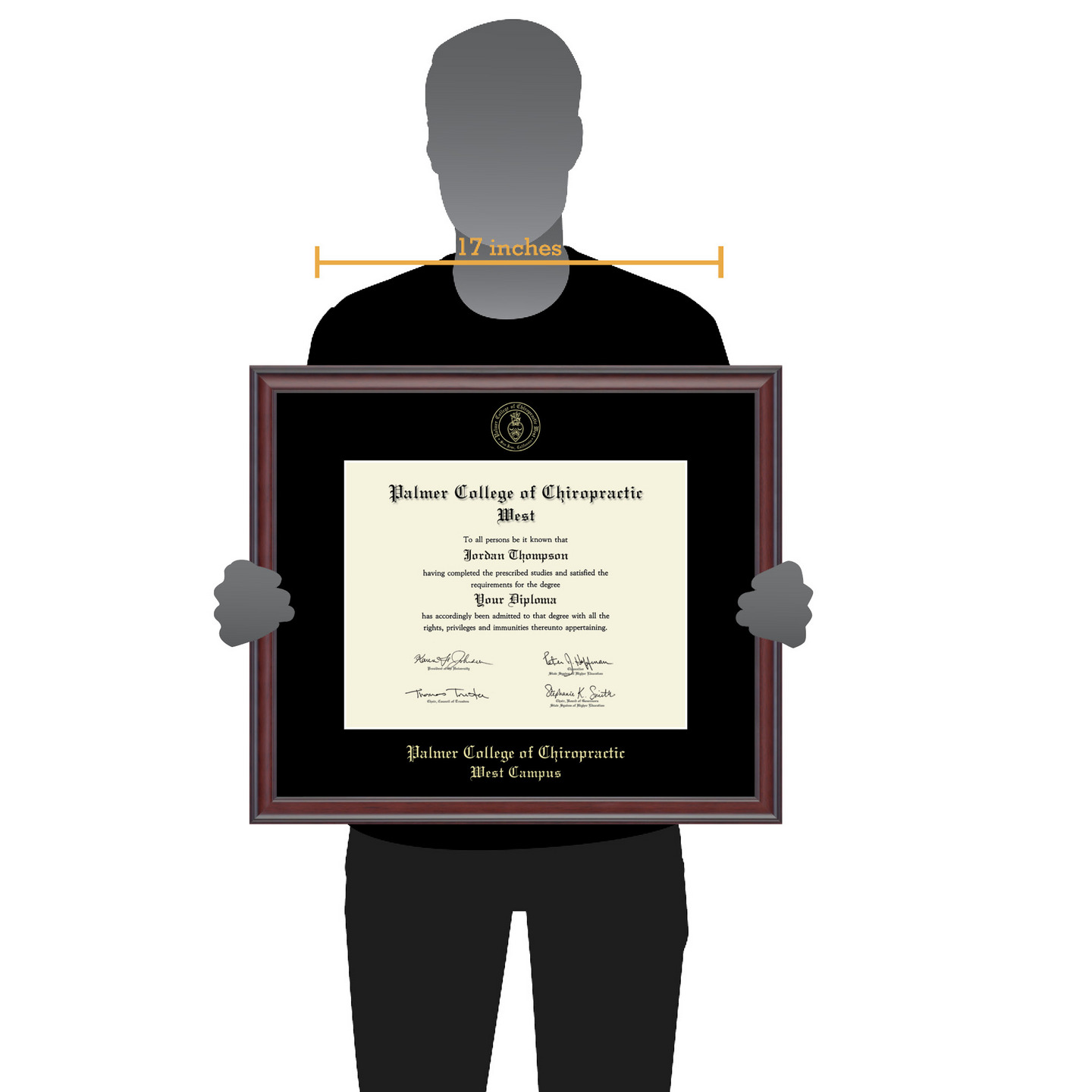 Palmer College of Chiropractic West Campus Gold Embossed Diploma Frame ...