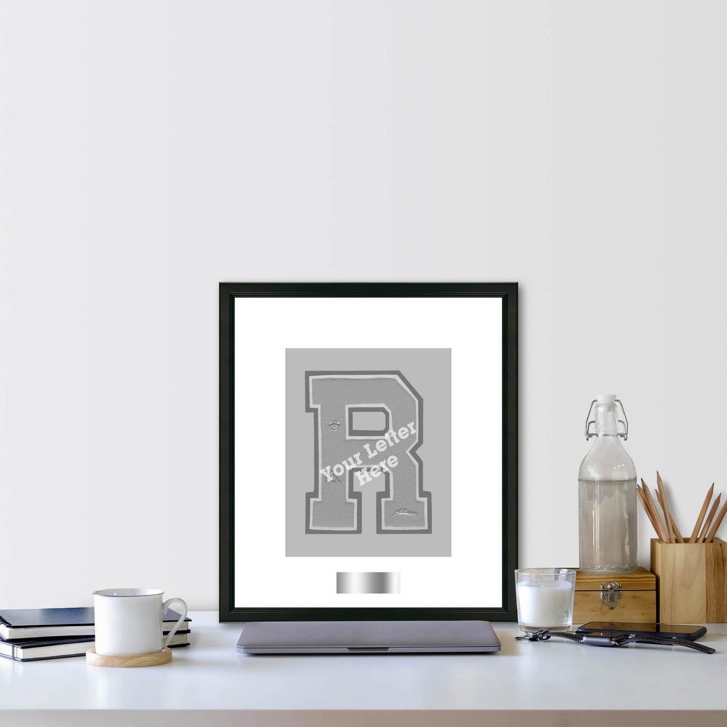 Varsity Letter Silver Plate Varsity Letter Vertical Frame in Omega ...