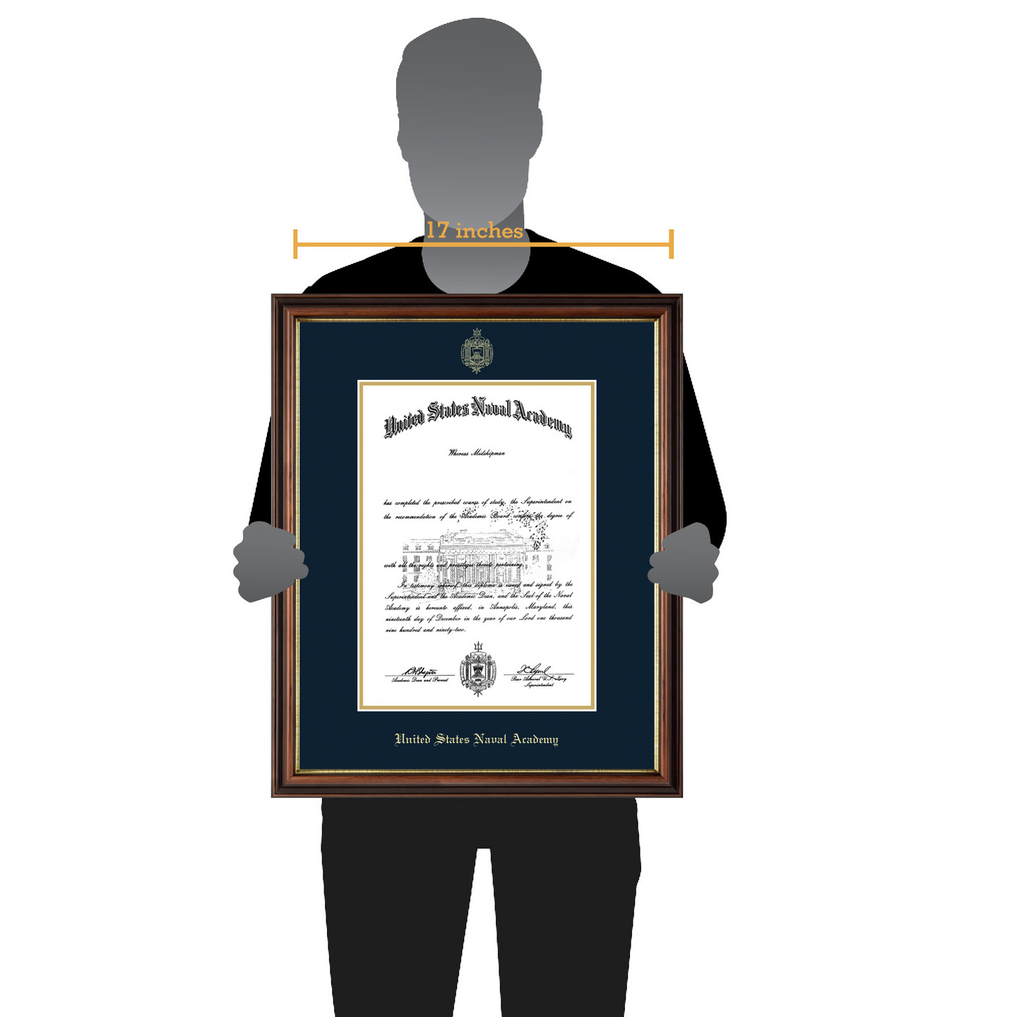 United States Naval Academy Gold Embossed Diploma Frame in Regency Gold ...