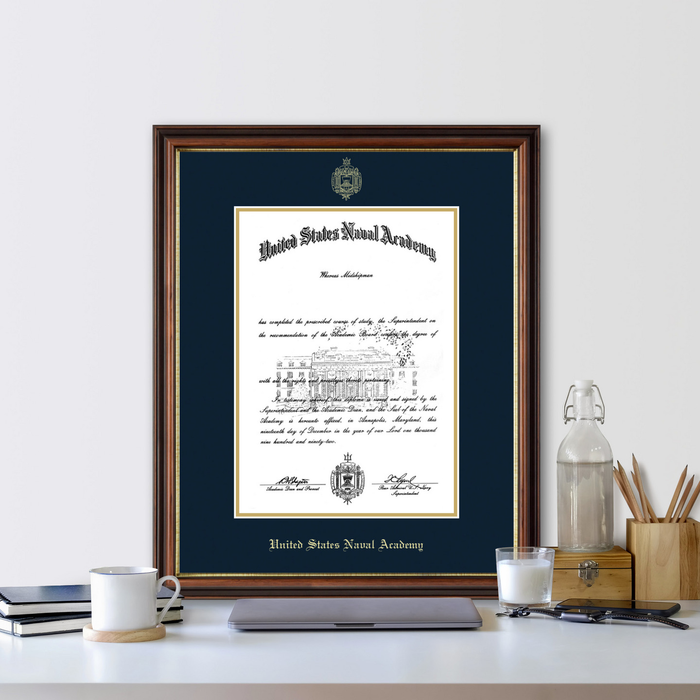 United States Naval Academy Gold Embossed Diploma Frame in Regency Gold ...