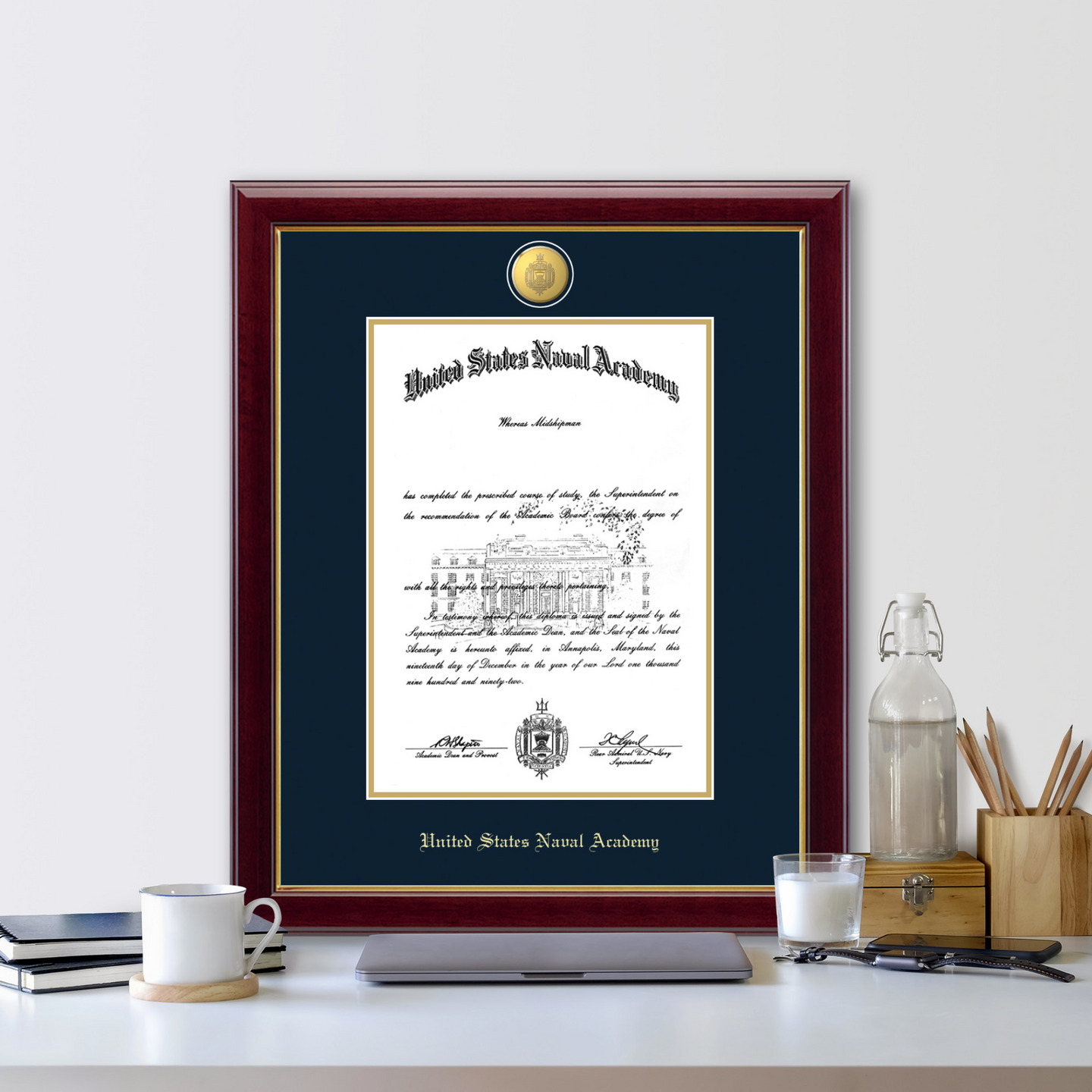 United States Naval Academy 23K Medallion Diploma Frame in Gallery ...