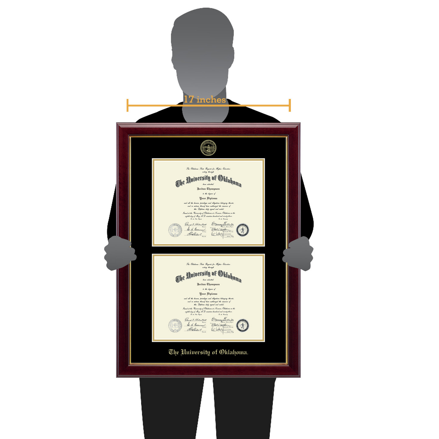 The University of Oklahoma Double Document Diploma Frame in Gallery ...