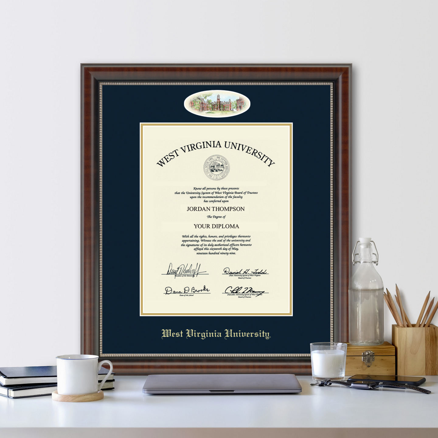West Virginia University Campus Cameo Diploma Frame in Chateau - Item ...