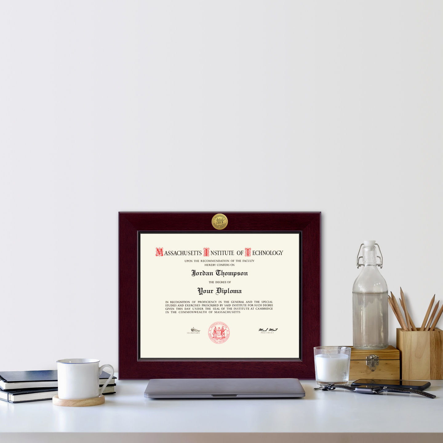 Massachusetts Institute of Technology Century Gold Engraved Diploma ...