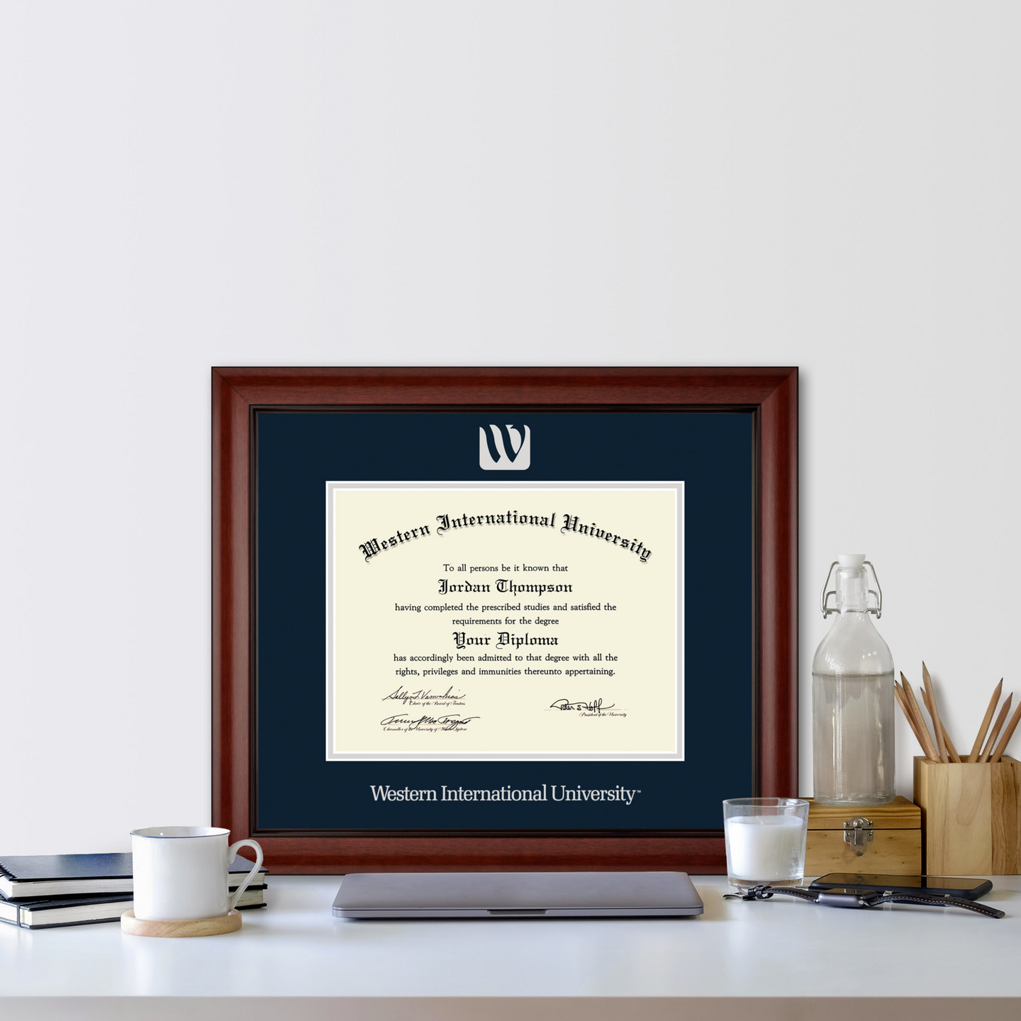 Western International University Silver Embossed Diploma Frame in ...