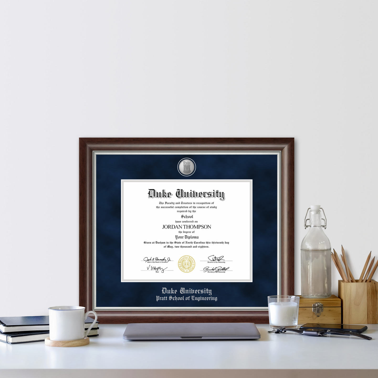 Duke University Silver Medallion Diploma Frame in Devonshire - Item ...