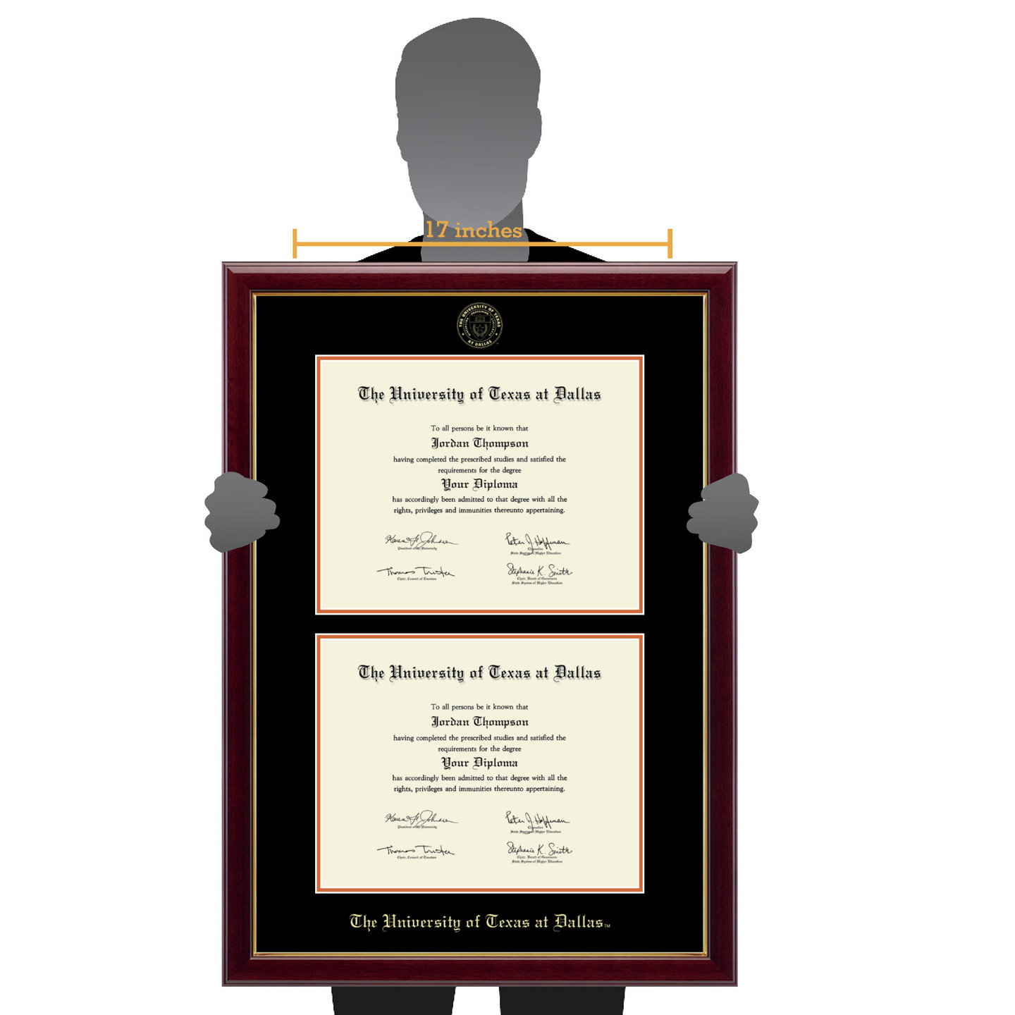 The University of Texas at Dallas Double Document Diploma Frame in ...