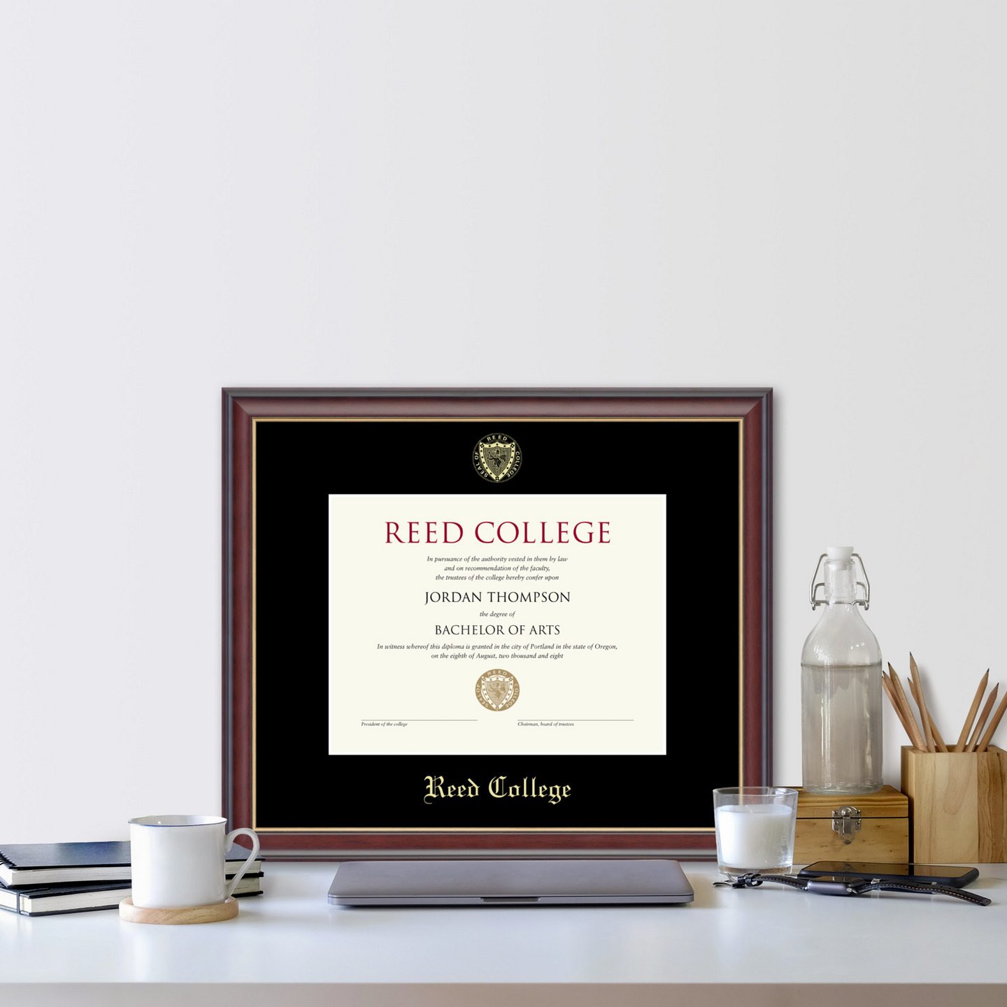 Reed College Gold Embossed Diploma Frame in Studio Gold - Item #246428