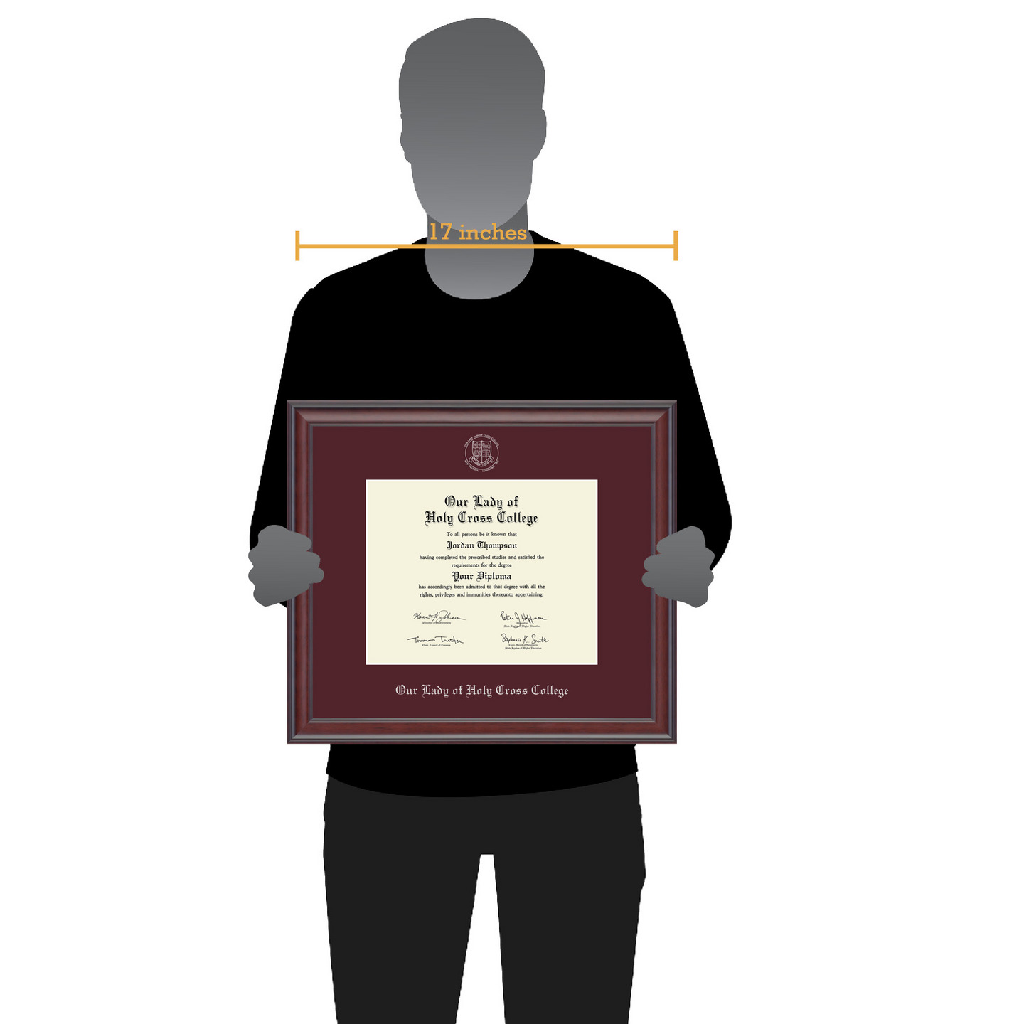 Our Lady of Holy Cross College Silver Embossed Diploma Frame in Studio ...
