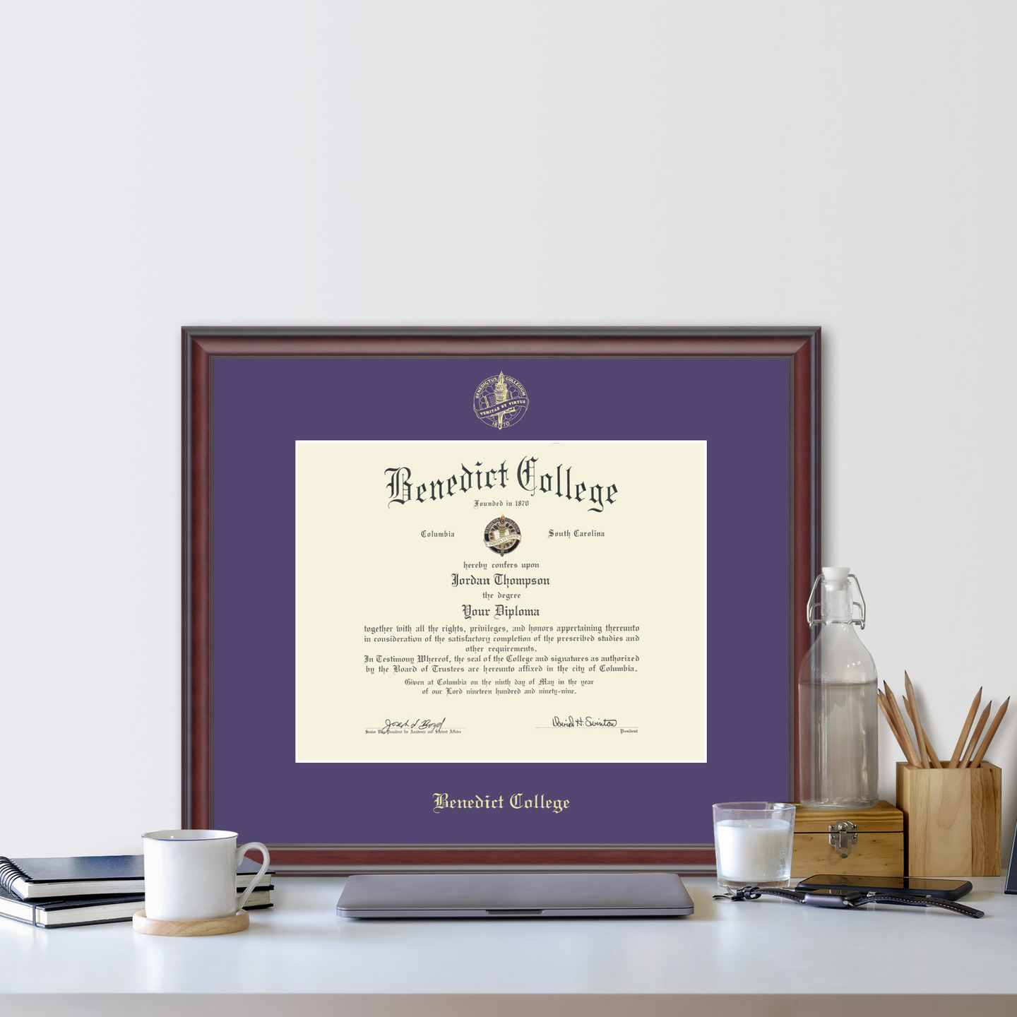 Benedict College Gold Embossed Diploma Frame in Studio - Item #254425