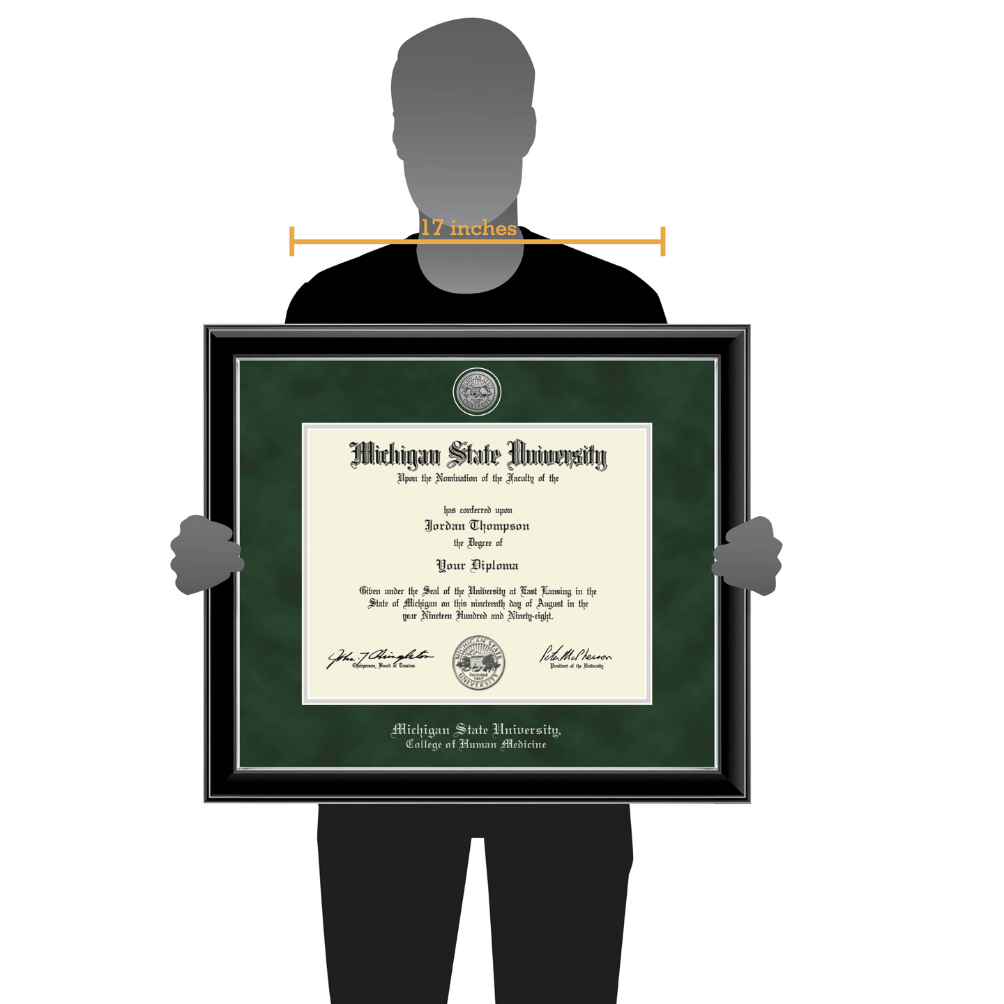Michigan State University Silver Engraved Medallion Diploma Frame in ...