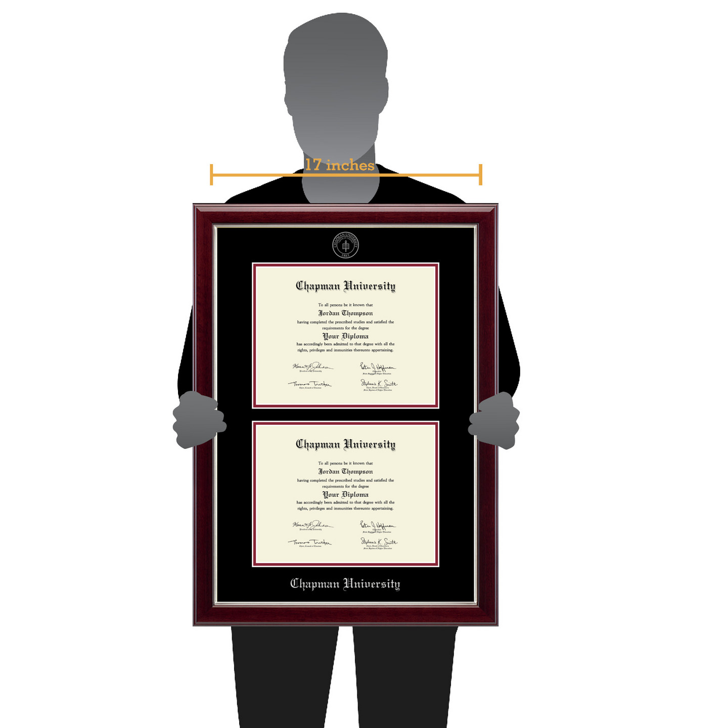 Chapman University Double Diploma Frame in Gallery Silver - Item ...