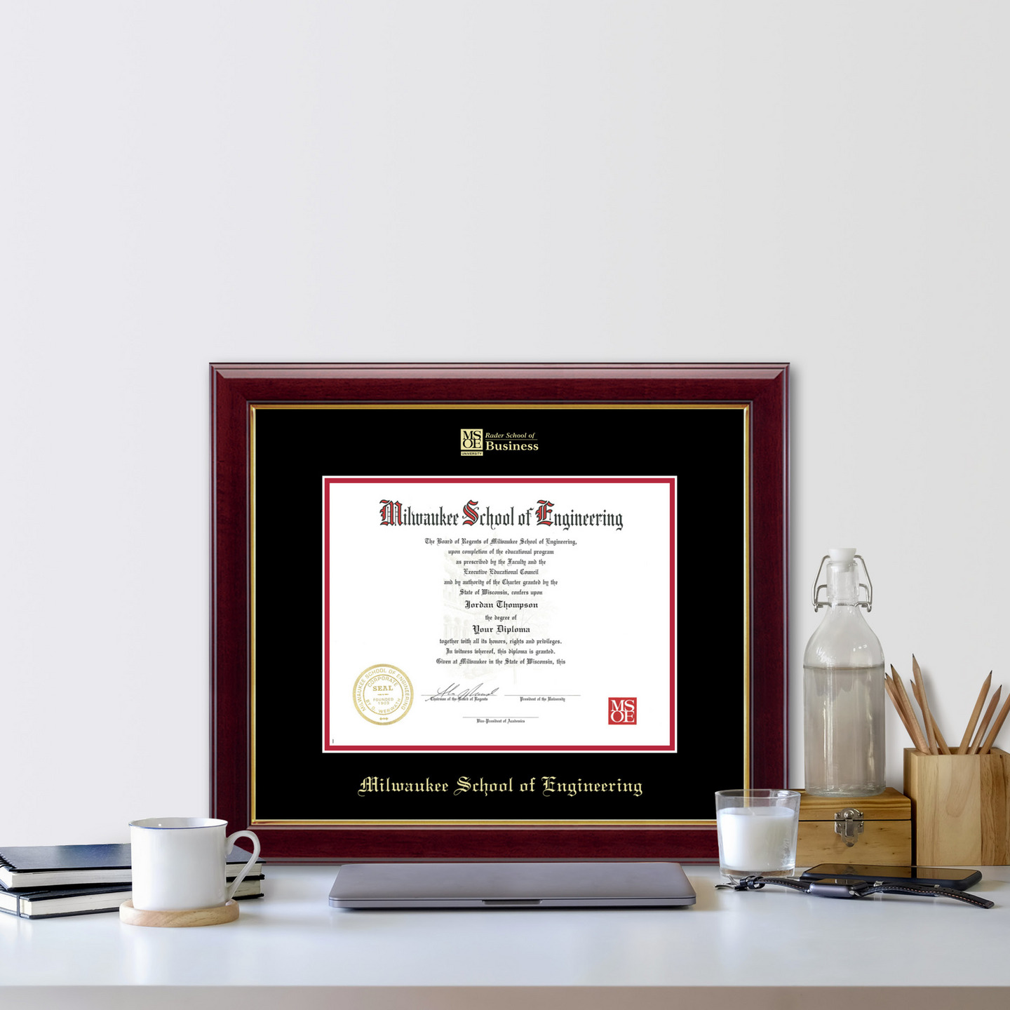 Milwaukee School of Engineering Gold Embossed MSOE Business Logo ...