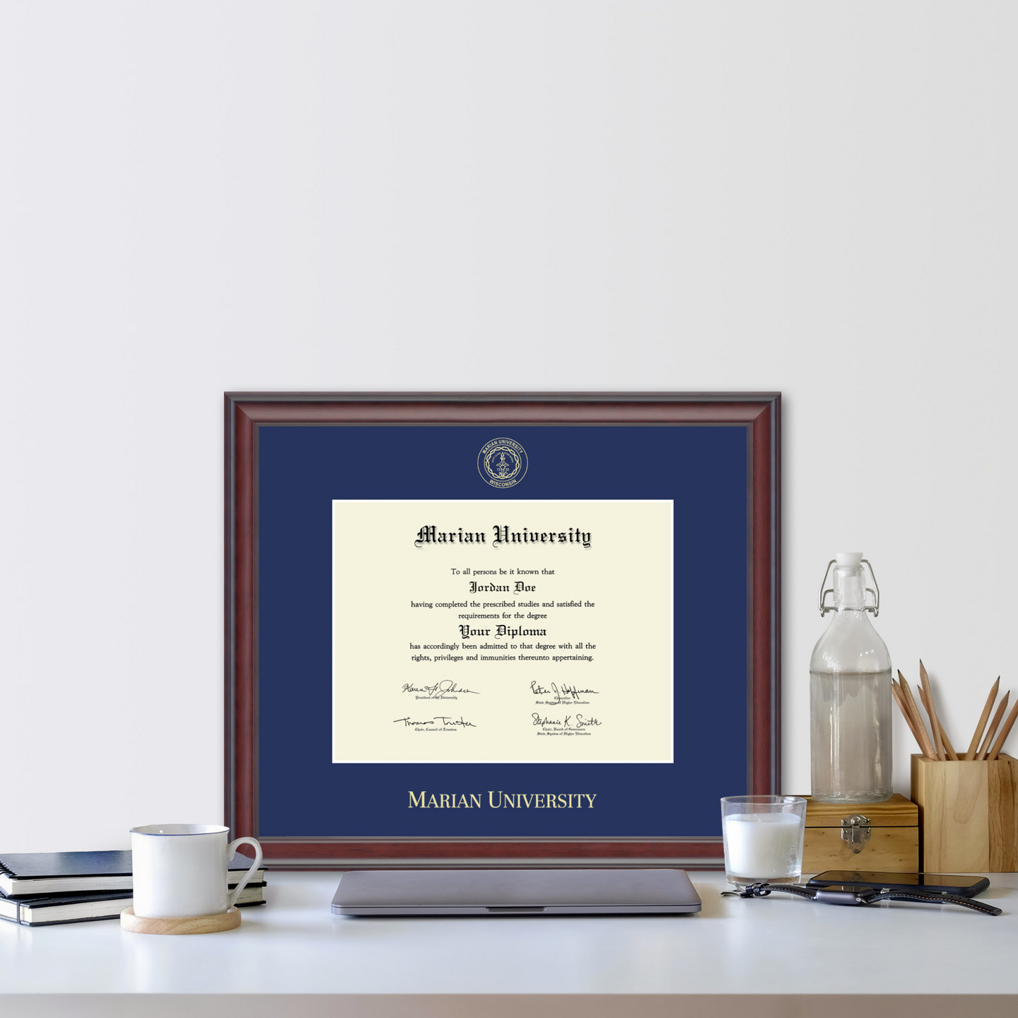 Marian University in Wisconsin Gold Embossed Diploma Frame in Studio ...