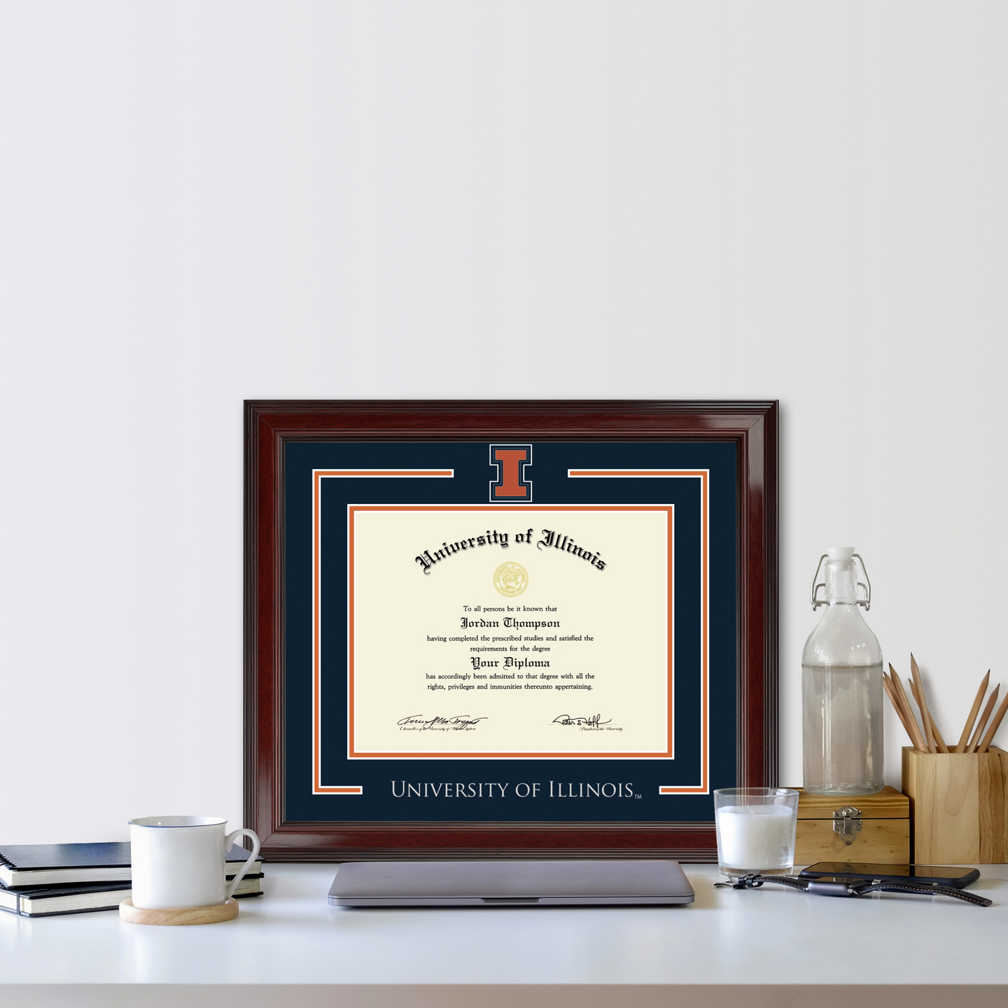 University of Illinois Spirit Medallion Diploma Frame in Encore - Item ...