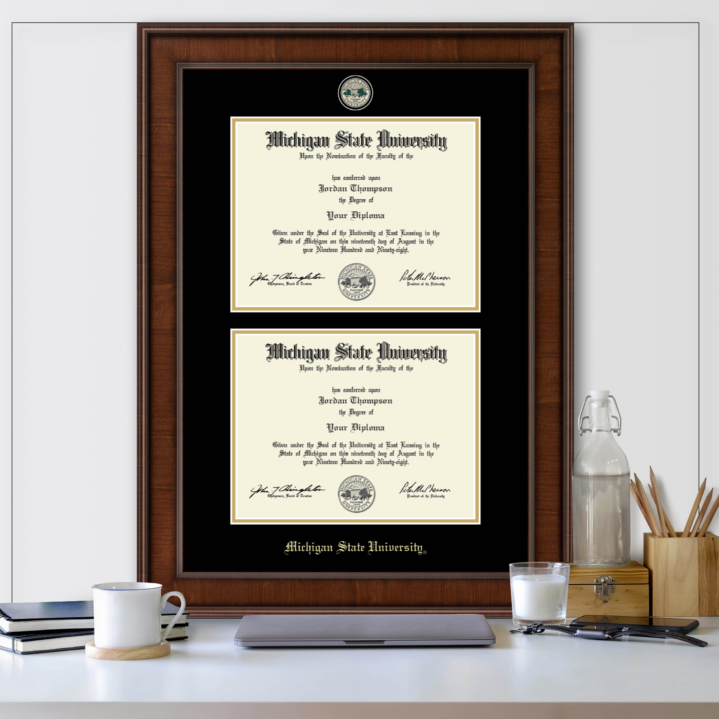 Michigan State University Double Diploma Masterpiece Medallion Frame in ...