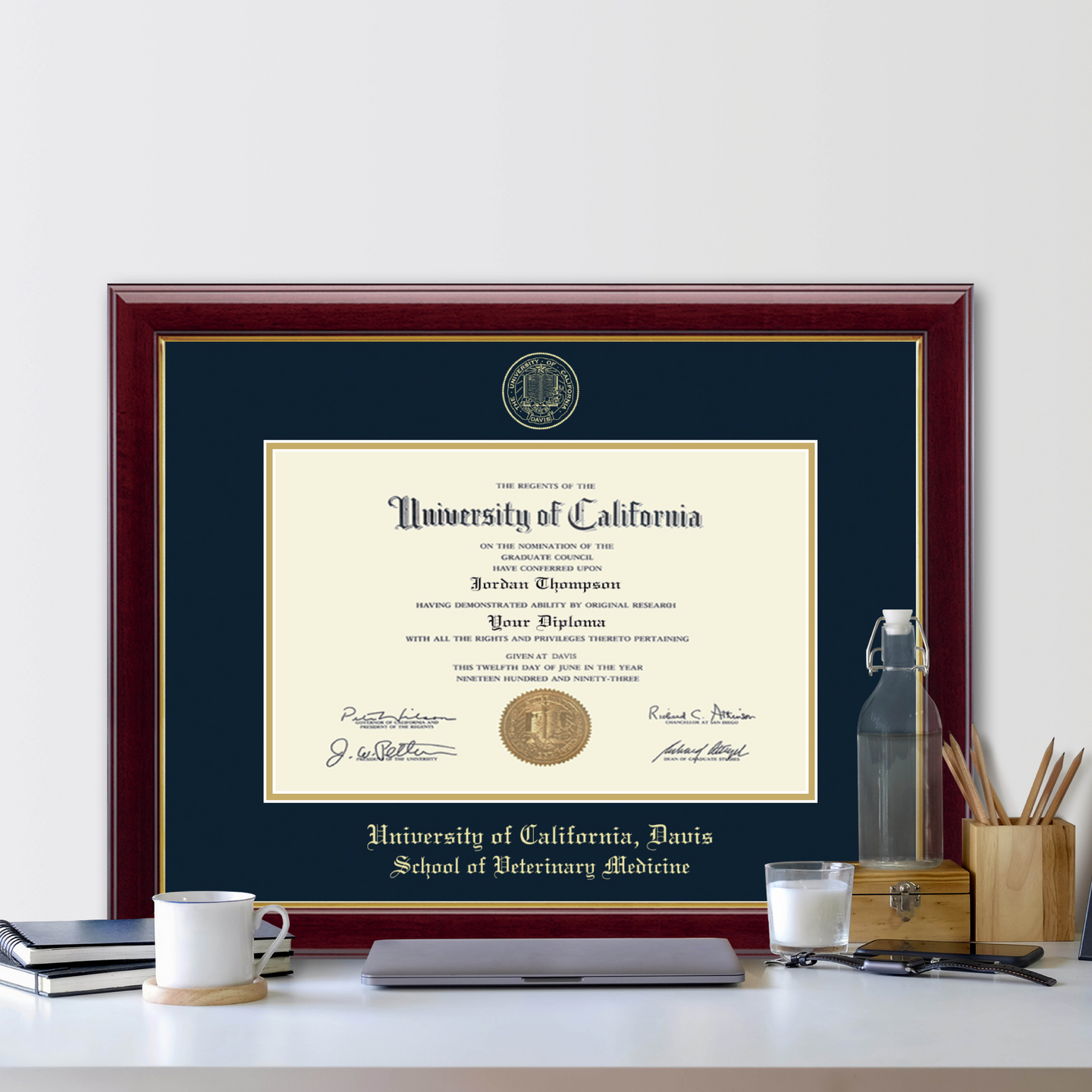 University of California Davis Gold Embossed Diploma Frame in Gallery ...