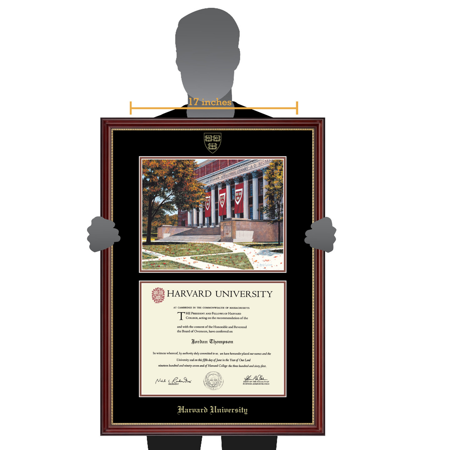 Harvard University Campus Scene Edition Diploma Frame in Kensington ...