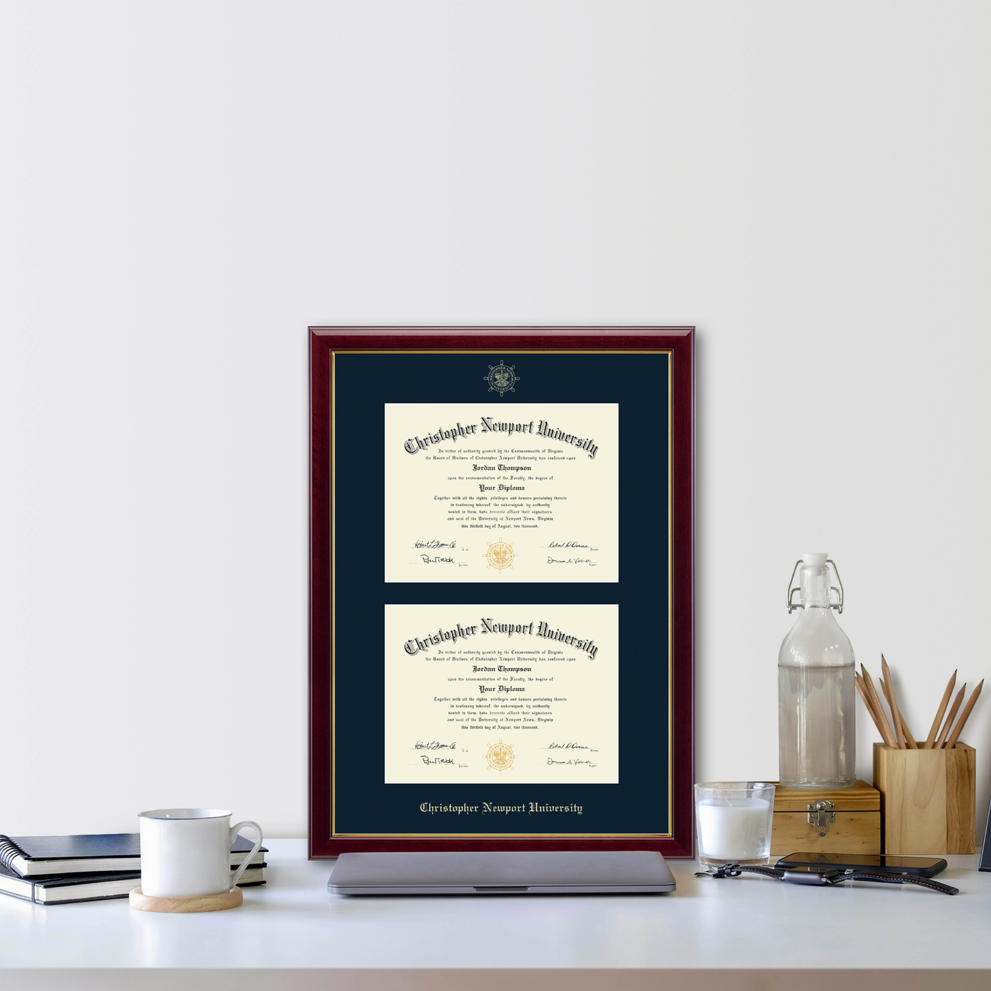Christopher Newport University Double Diploma Frame in Gallery - Item ...