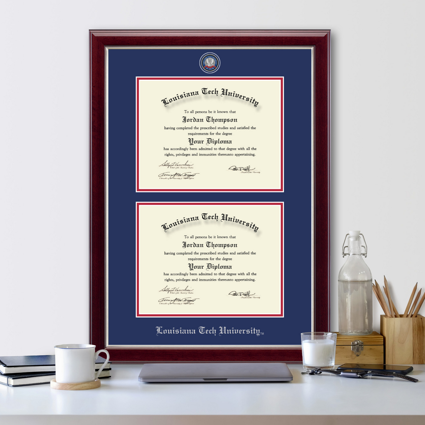 Louisiana Tech University Masterpiece Medallion Double Diploma Frame in ...