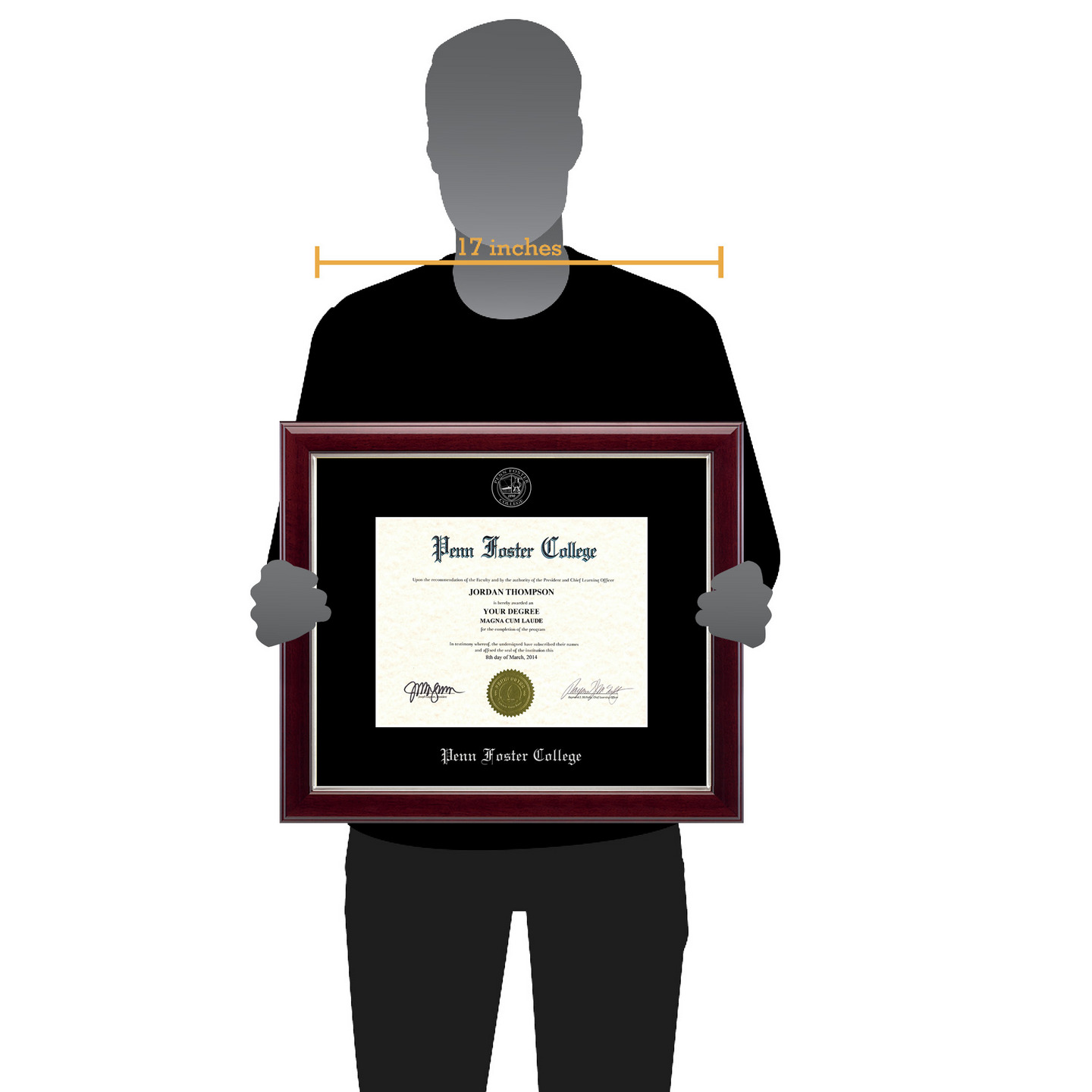 Penn Foster College Silver Embossed Diploma Frame in Gallery Silver ...