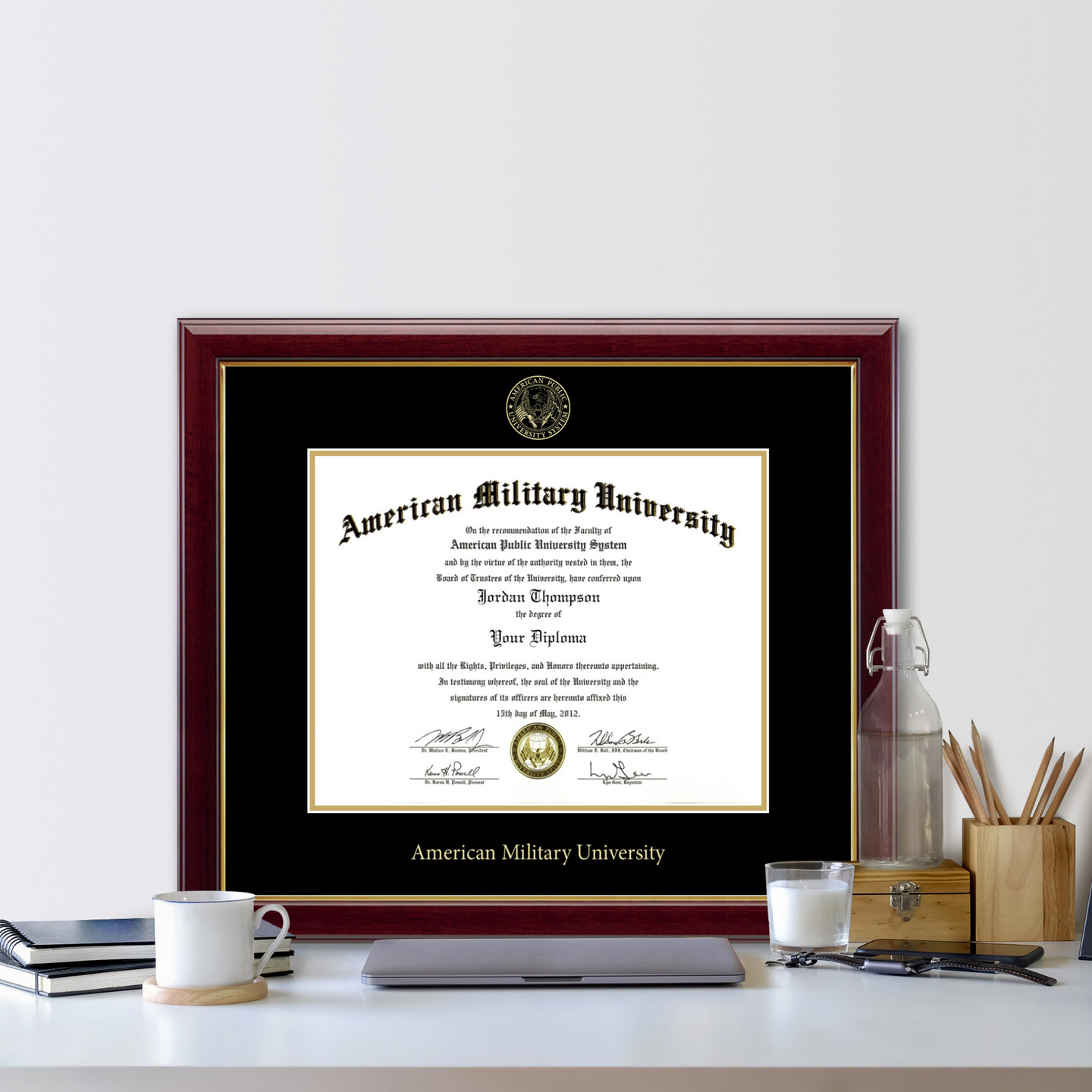 American Military University Gold Embossed Diploma Frame in Gallery ...