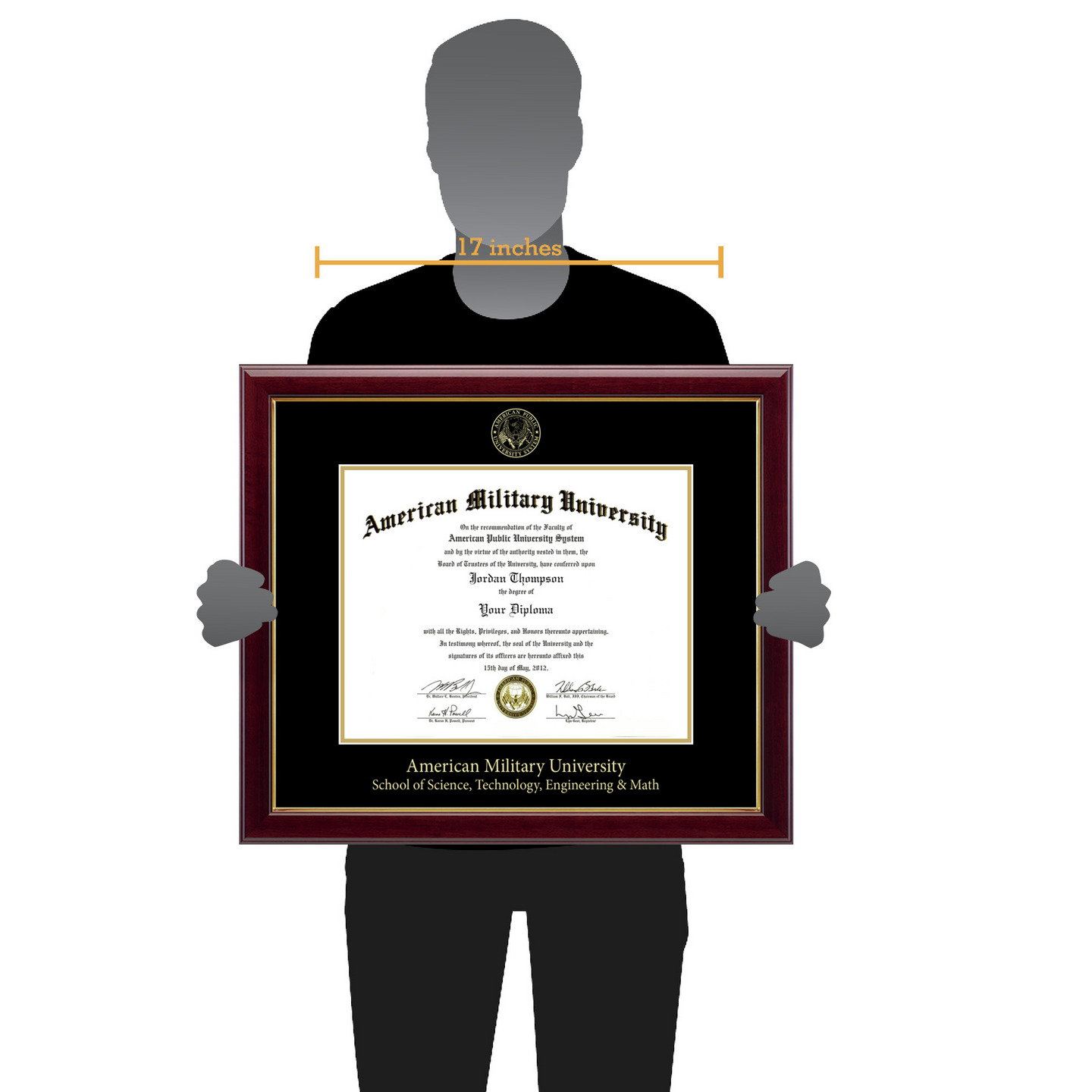 American Military University Gold Embossed Diploma Frame in Gallery ...