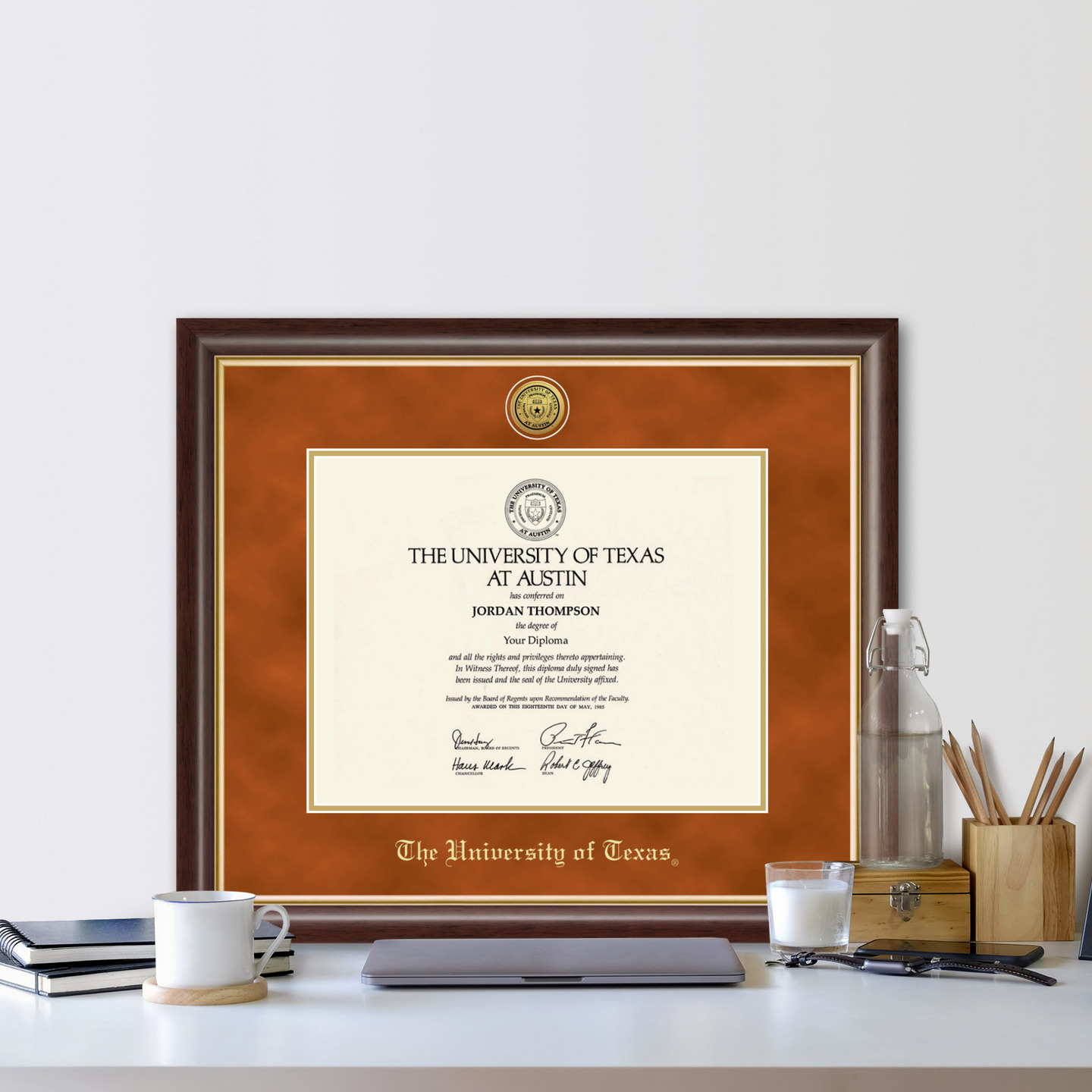 The University of Texas at Austin Gold Engraved Medallion Diploma Frame ...