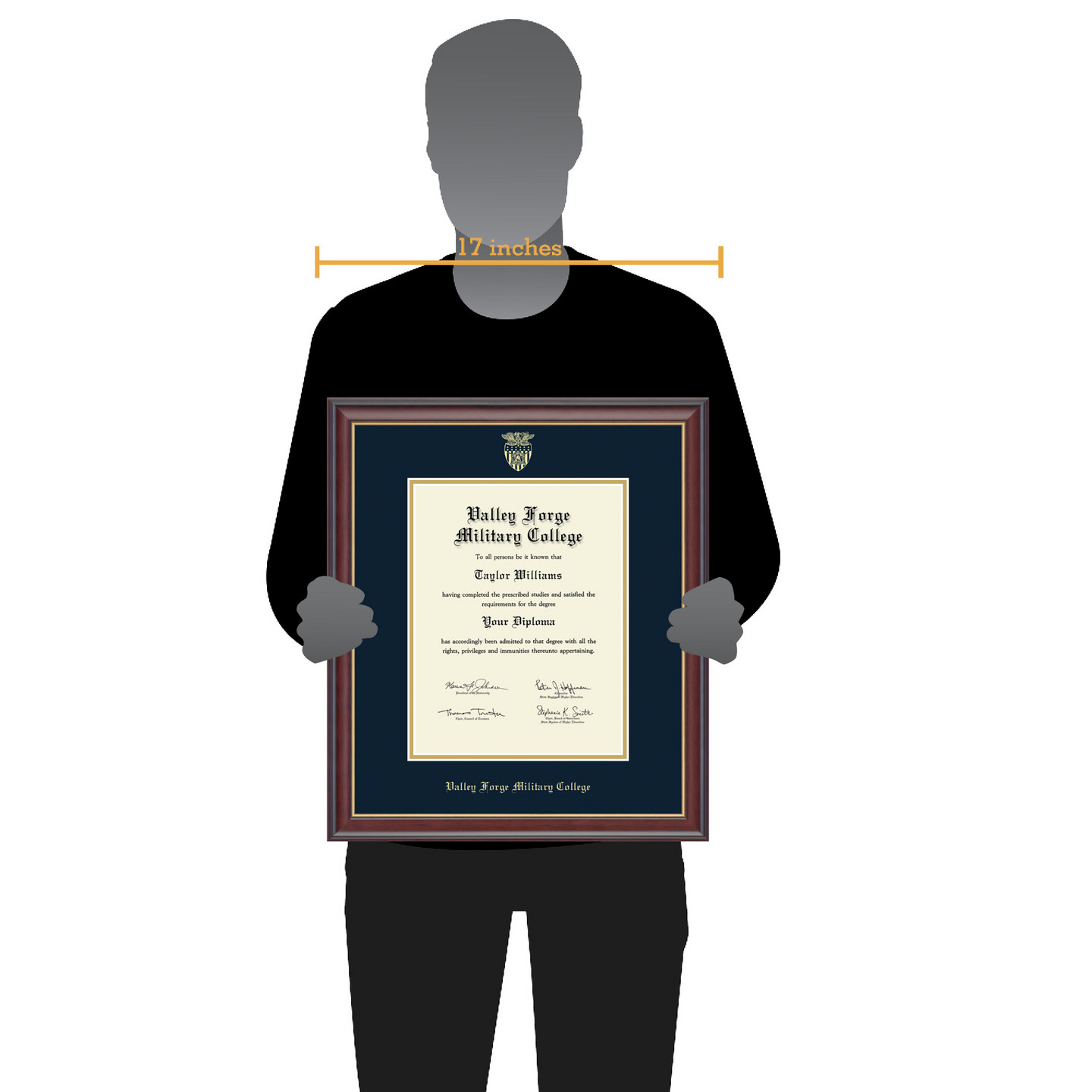 Valley Forge Military College Gold Embossed Diploma Frame in Studio ...