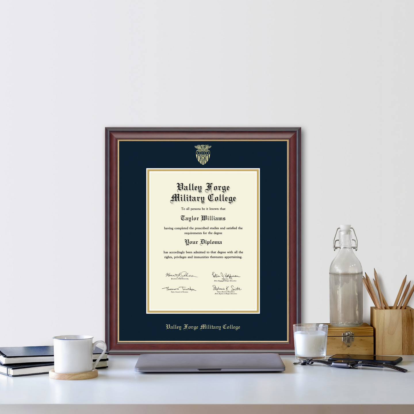Valley Forge Military College Gold Embossed Diploma Frame in Studio ...