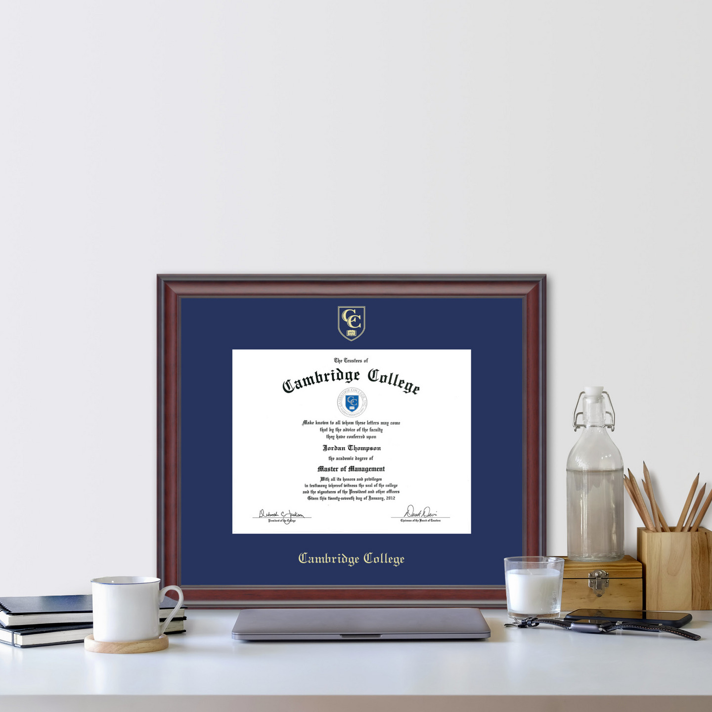 Cambridge College Gold Embossed Diploma Frame in Studio - Item #284812 ...