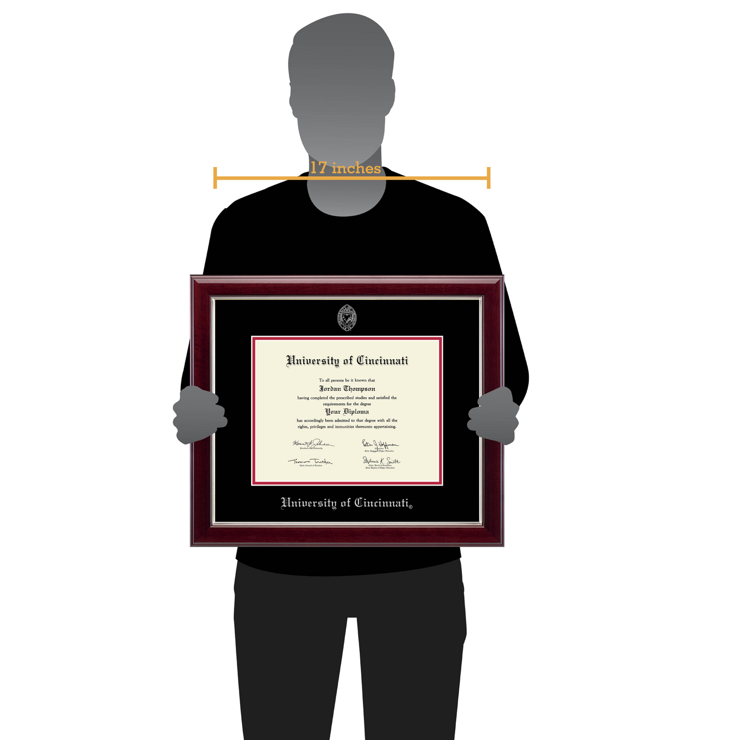 University of Cincinnati Silver Embossed Diploma Frame in Kensington ...