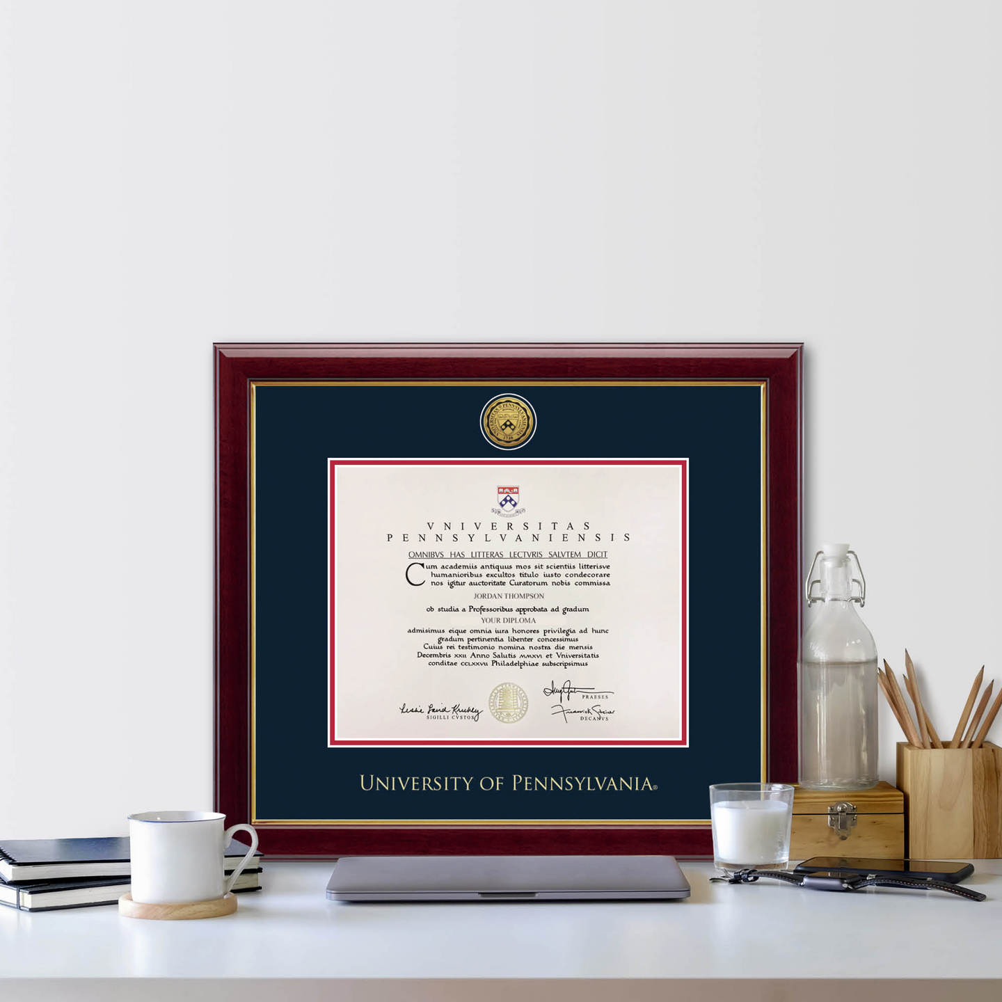 University of Pennsylvania Gold Engraved Medallion Diploma Frame in ...