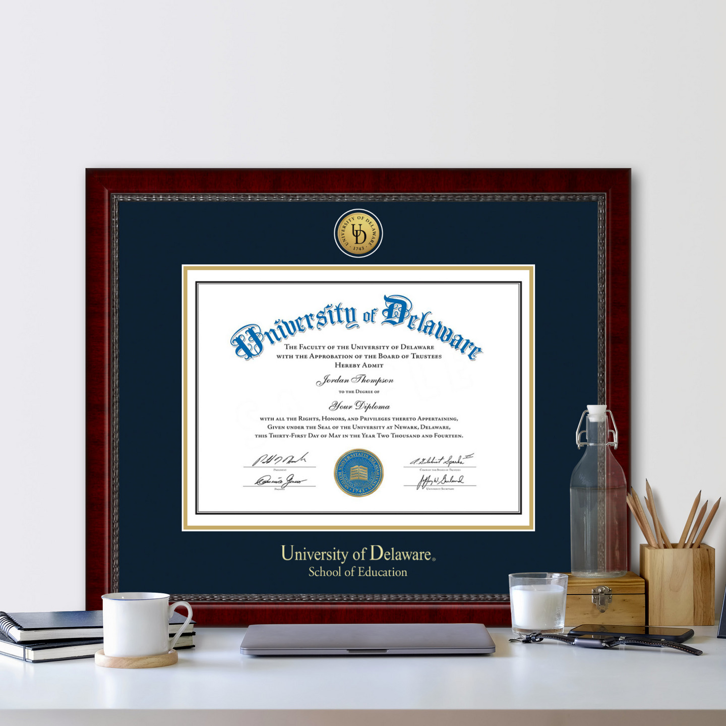 University of Delaware Gold Engraved Medallion Diploma Frame in Sutton ...