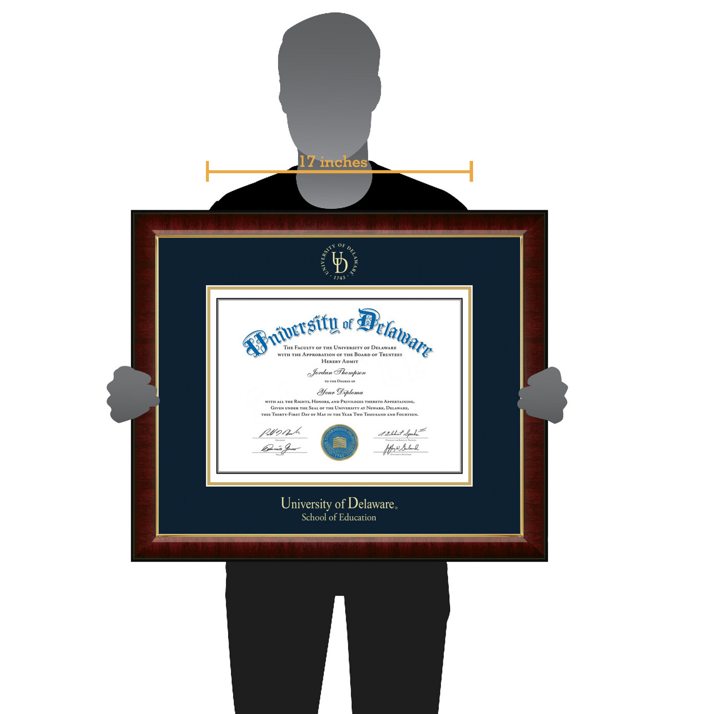 University of Delaware Gold Embossed Diploma Frame in Murano - Item ...