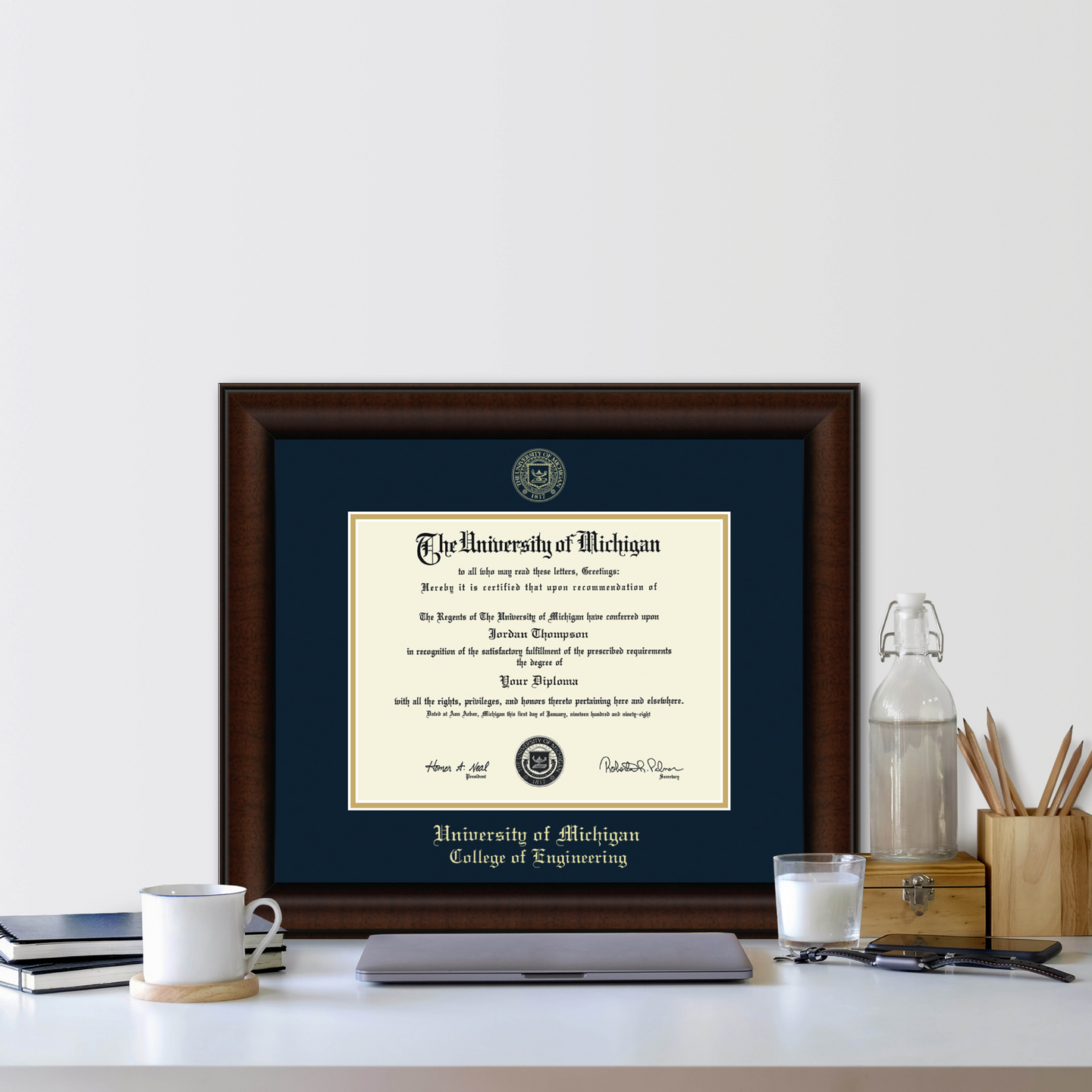 University of Michigan Gold Embossed Diploma Frame in Lenox - Item ...