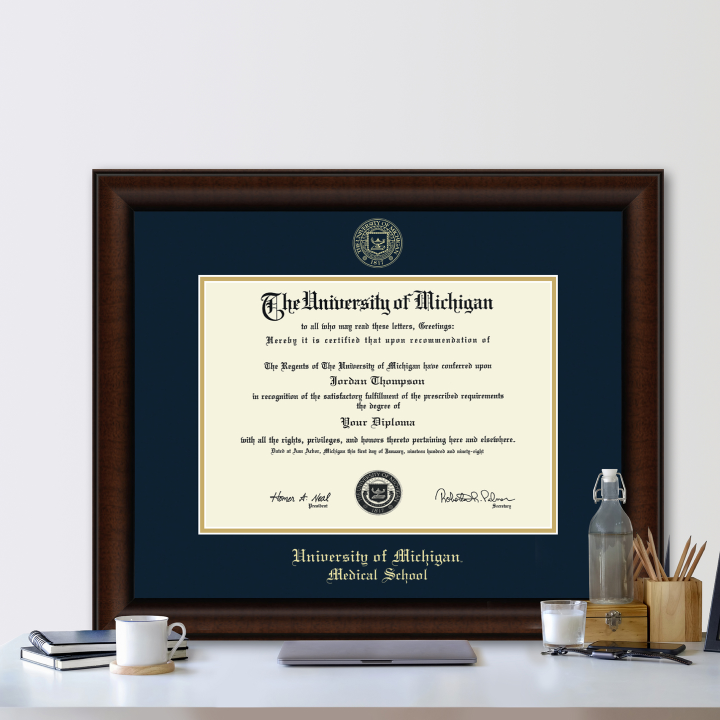 University of Michigan Gold Embossed Diploma Frame in Lenox - Item ...