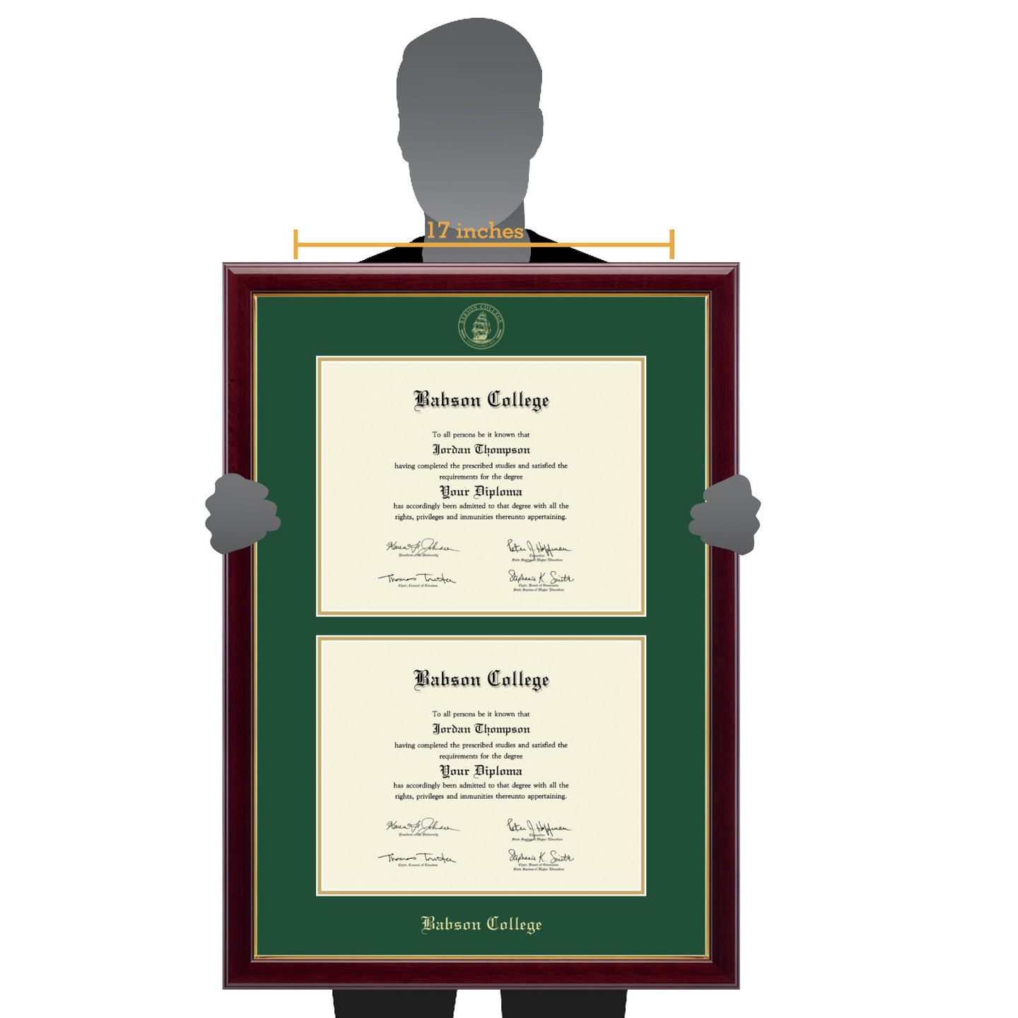 Babson College Double Diploma Frame in Gallery - Item #309500