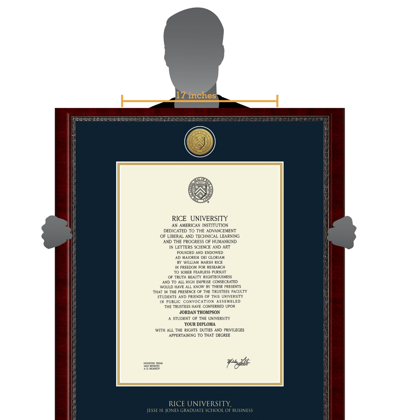 Rice University Gold Engraved Medallion Diploma Frame in Sutton - Item ...